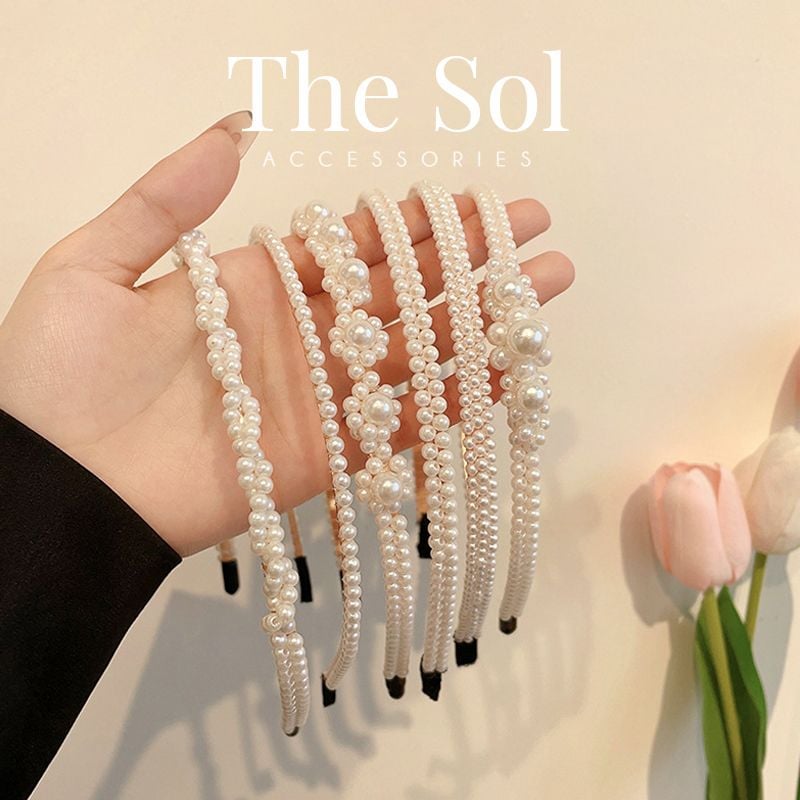 Cài Tóc Hàn Quốc Triple Pearl Lines – The Sol