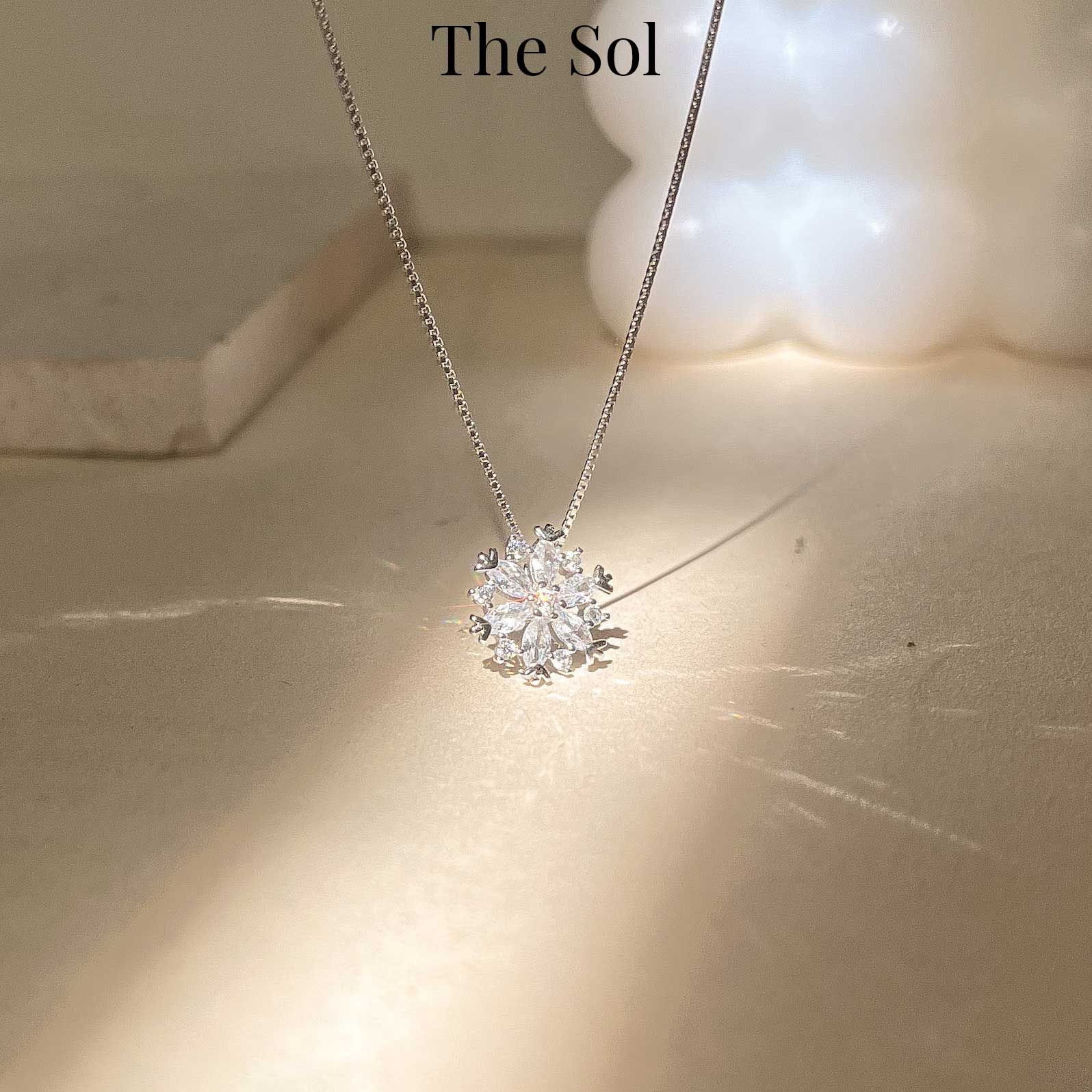 Dây Chuyền Bạc Dia Snow Flower – The Sol