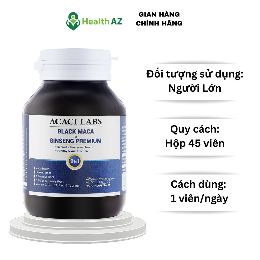 Viên uống Black Maca & Ginseng Premium Acaci Labs – HEALTHAZ