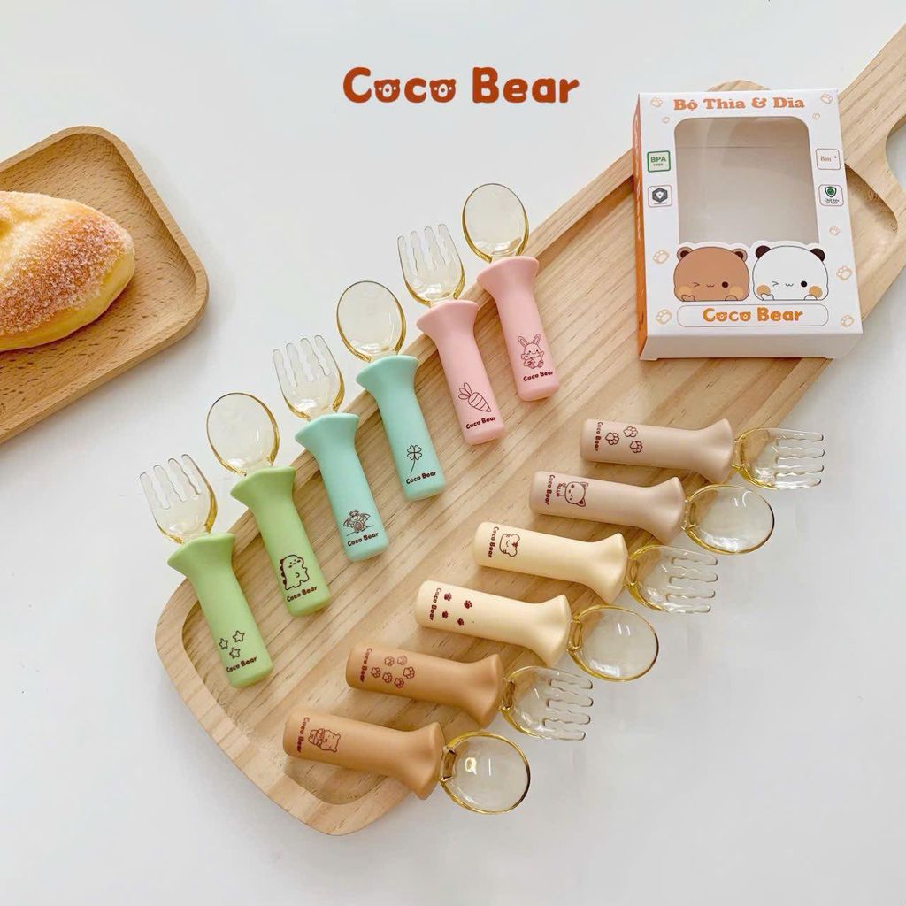Set thìa dĩa Coco Bear – Shop KHANG BABY