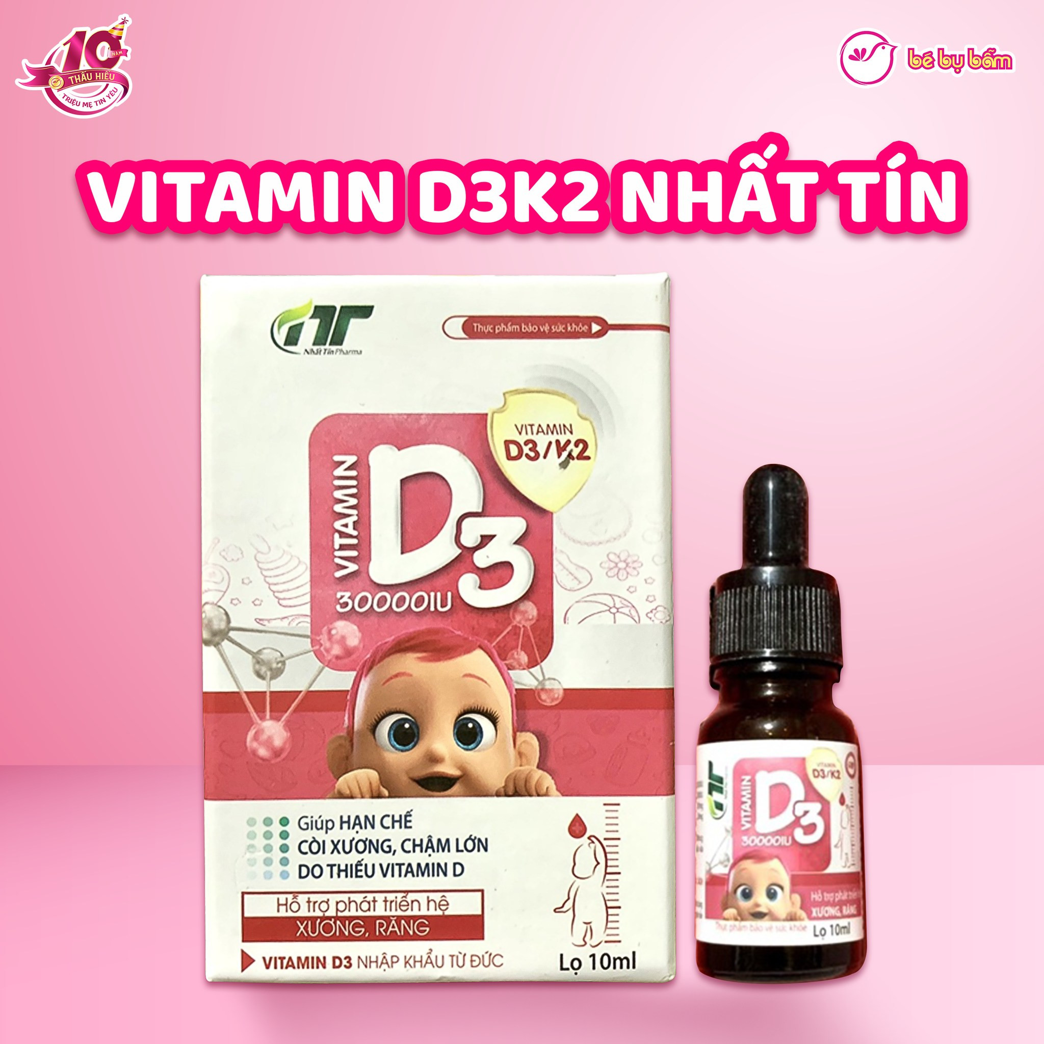 Vitamin D3K2 Nhất Tín 0M+ - Giá tốt