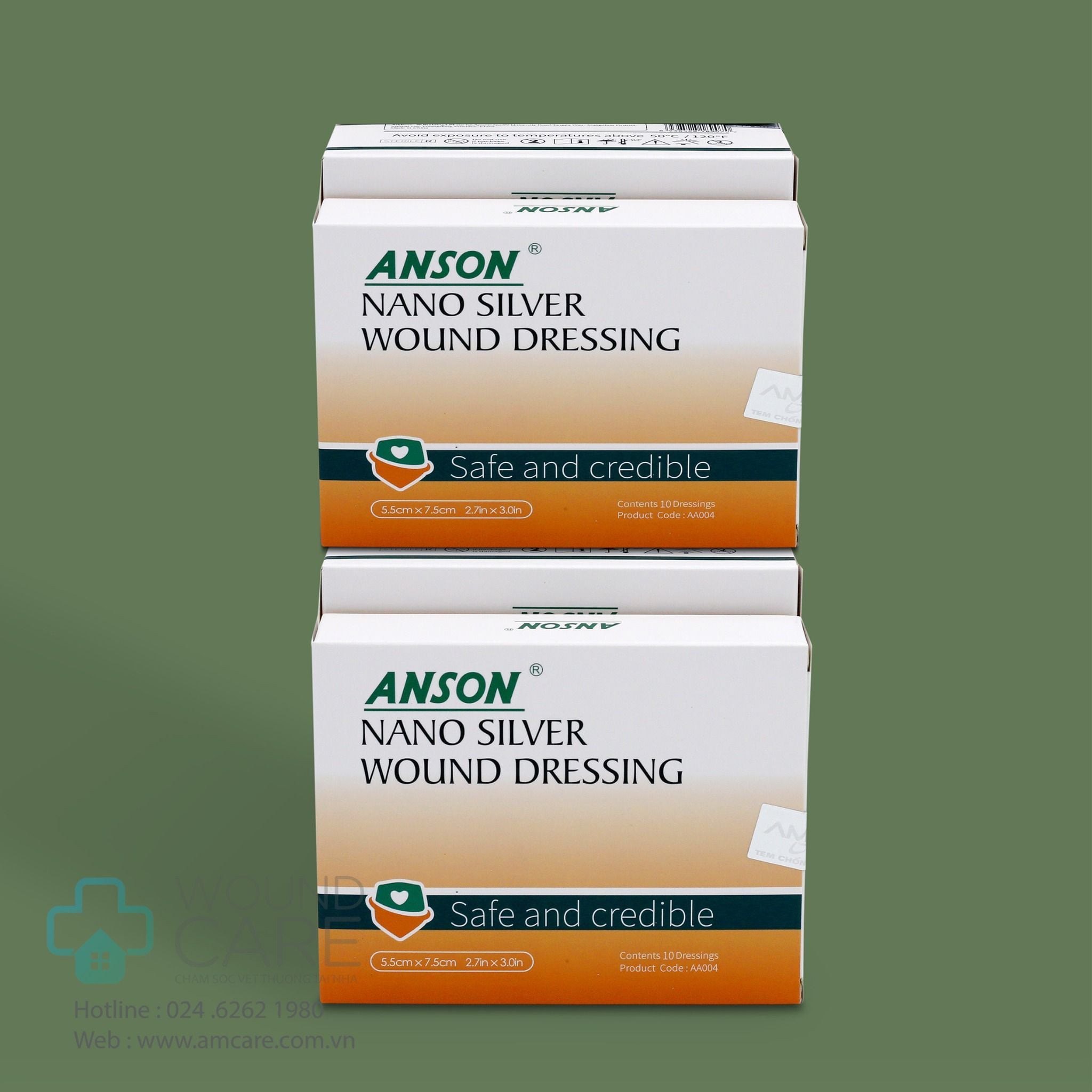Nano silver wound dressing 5.5x7.5cm (Băng dán vết thương có nano bạc ...