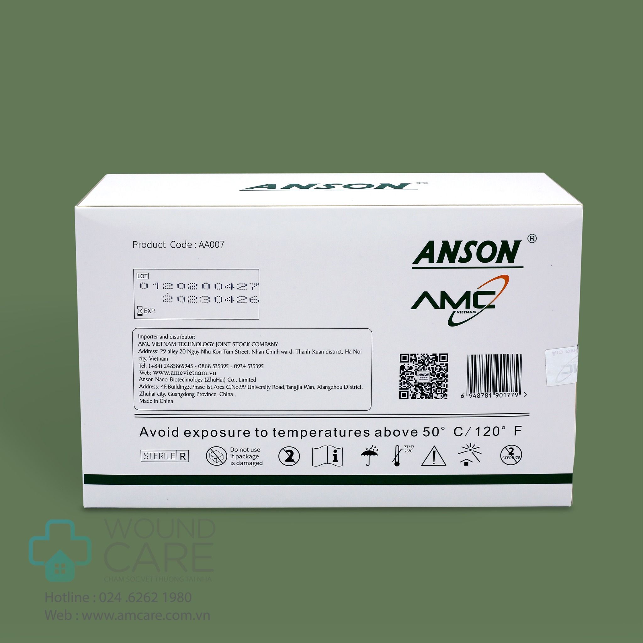 Anson Nano silver wound dressing 9x15 cm (Băng dán vết thương có nano ...