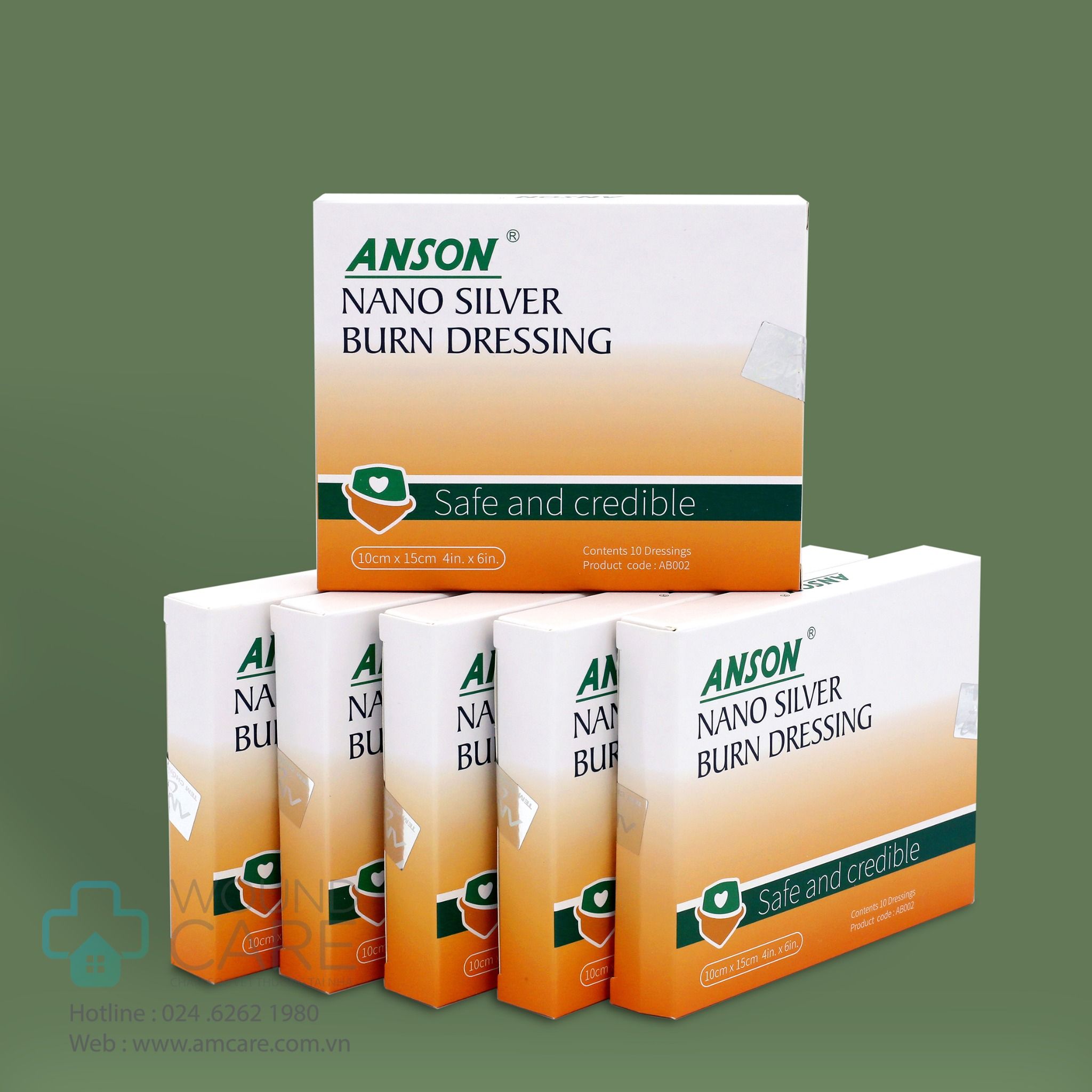 Anson Nano silver burn dressing 10cmx15 cm (Gạc vết thương có nano bạc ...