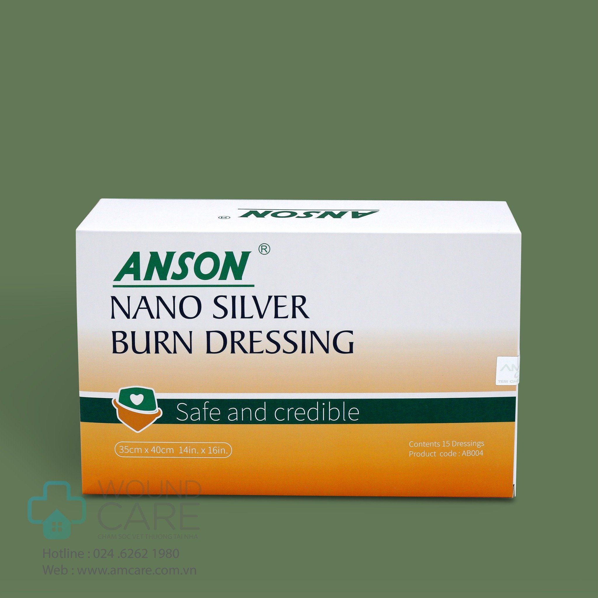 Anson Nano silver burn dressing 35cmx40 cm (Gạc vết thương có nano bạc ...