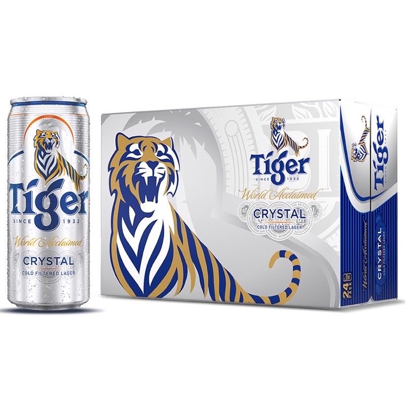 Thùng Bia Tiger Crystal sleek 24 lon thường (330ml/ lon) – HERA-Kim Tâm Hải