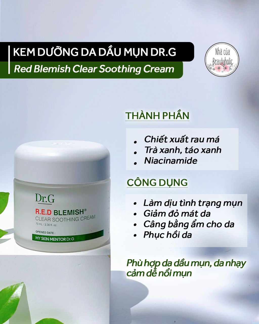 KEM DƯỠNG DR.G R.E.D BLEMISH CLEAR SOOTHING CREAM 70ML – DN Cosmetics | #1 Mỹ Phẩm chính hãng ...