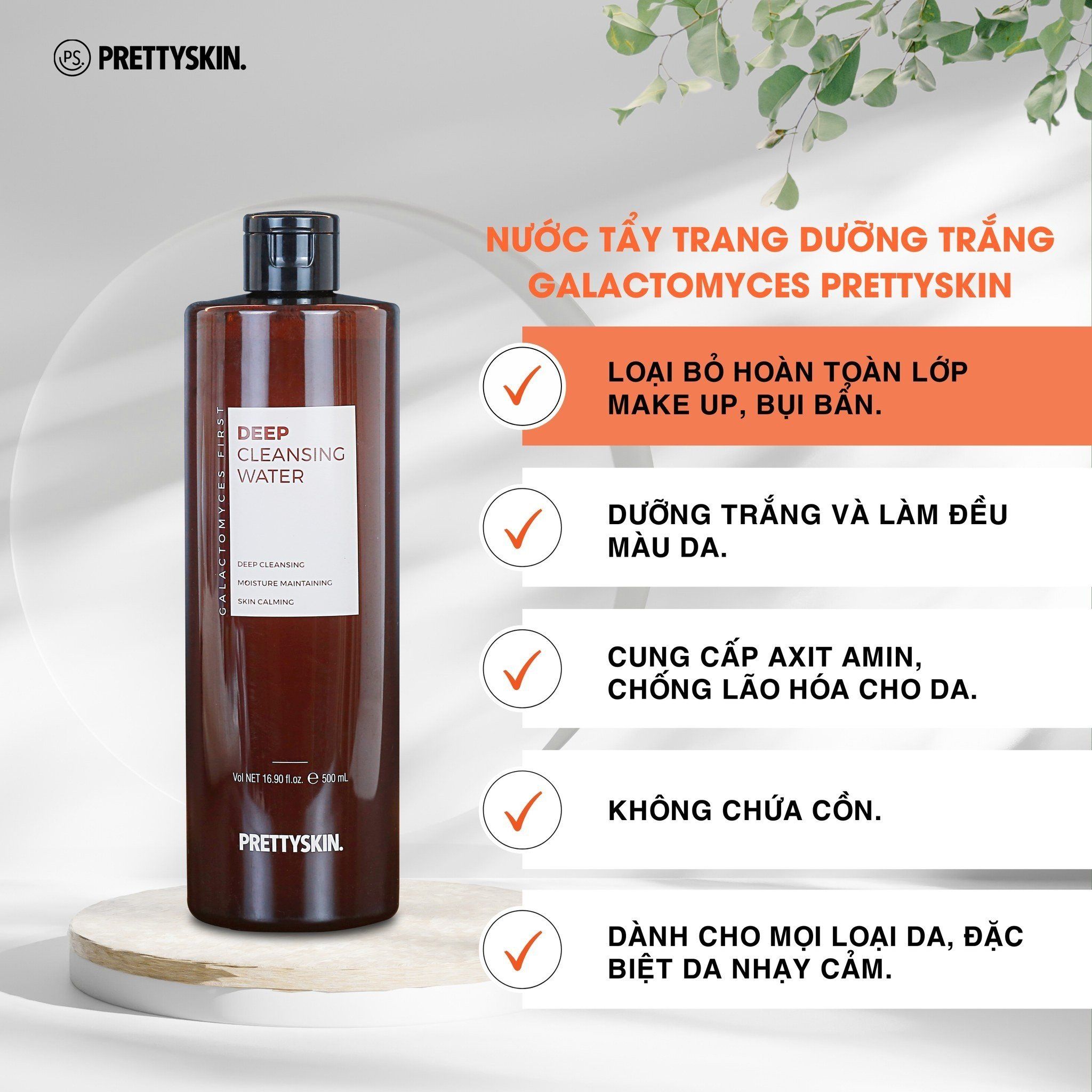 NƯỚC TẨY TRANG PRETTY SKIN CLEANSING WATER 500ML – DN Cosmetics | #1 Mỹ Phẩm chính hãng chất ...