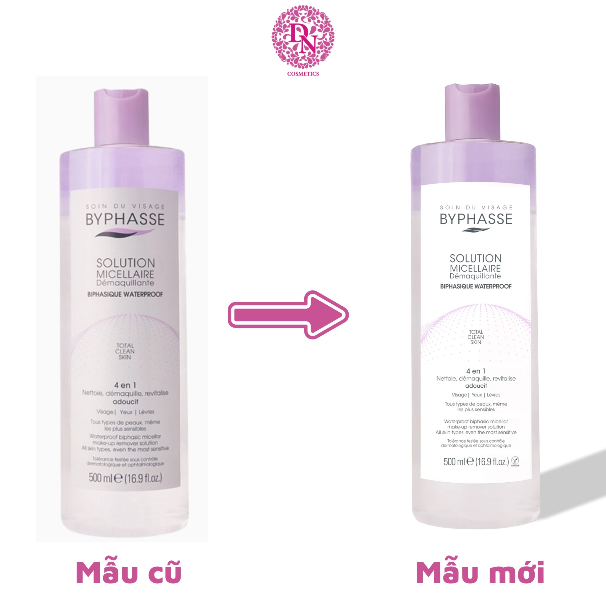 NƯỚC TẨY TRANG BYPHASSE MÀU TÍM DẦU 500ML – DN Cosmetics | #1 Mỹ Phẩm ...