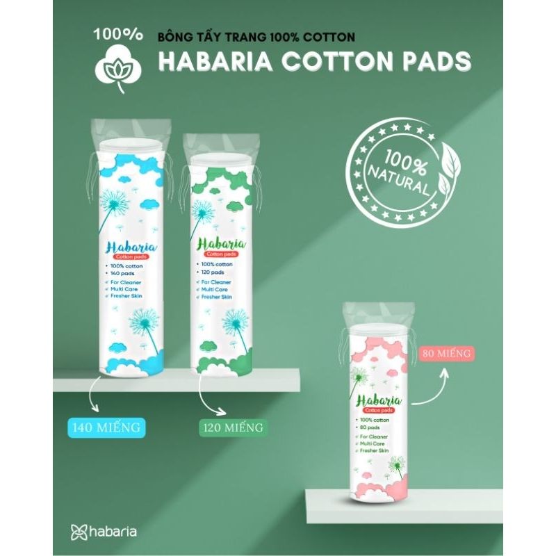 BÔNG TẨY TRANG HABARIA COTTON PADS CÂY TRÒN – DN Cosmetics | #1 Mỹ Phẩm chính hãng chất lượng số ...