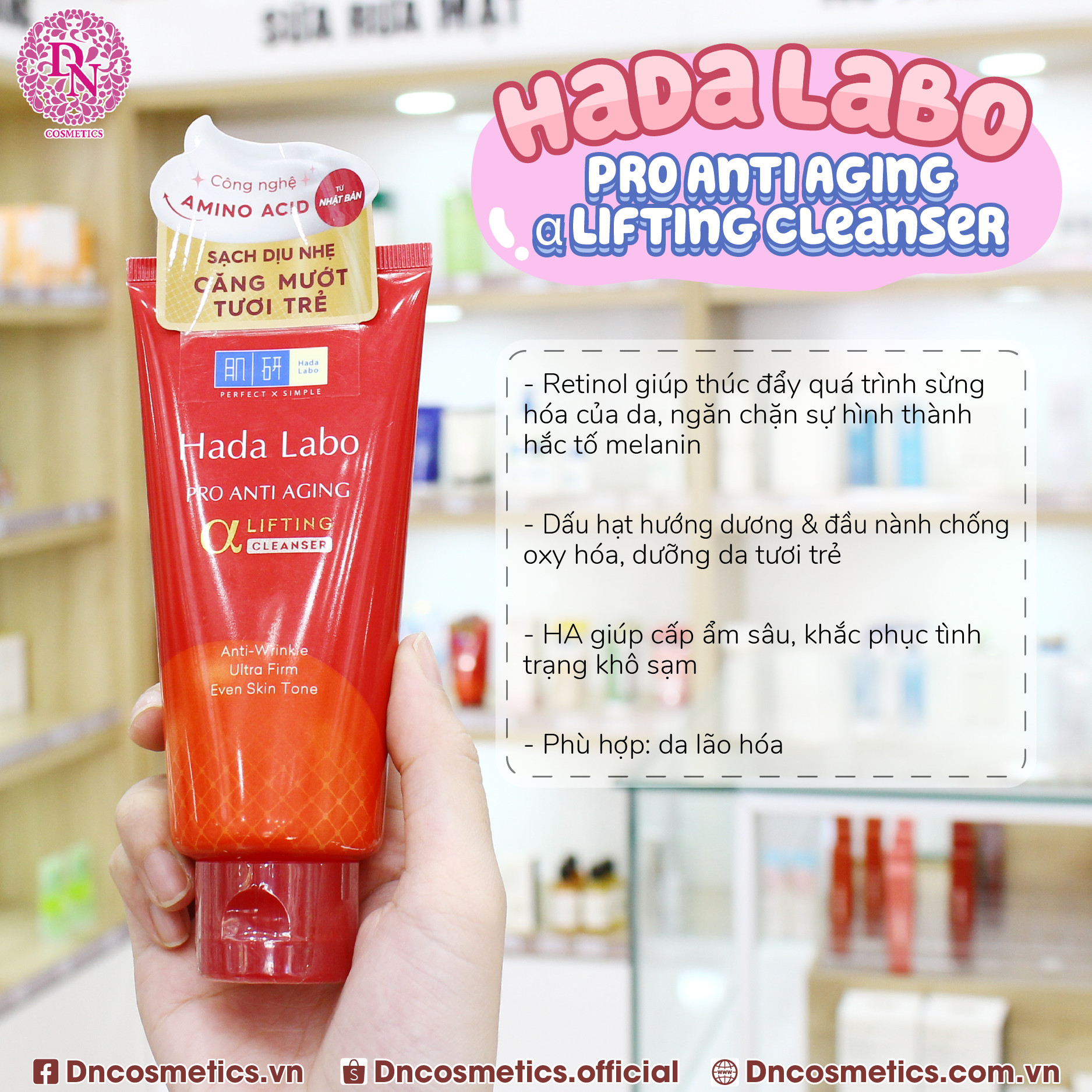 SỮA RỬA MẶT HADA LABO PRO ANTI AGING CLEANSER 80G CHỐNG LÃO HÓA - MÀU ...