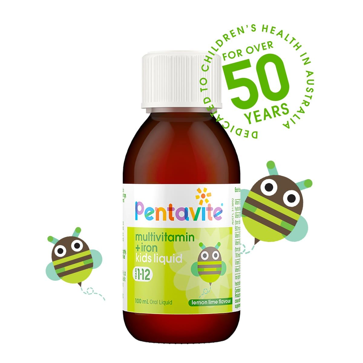 Vitamin tổng hợp kết hợp sắt cho bé Pentavite Multivitamin + Iron Kids ...