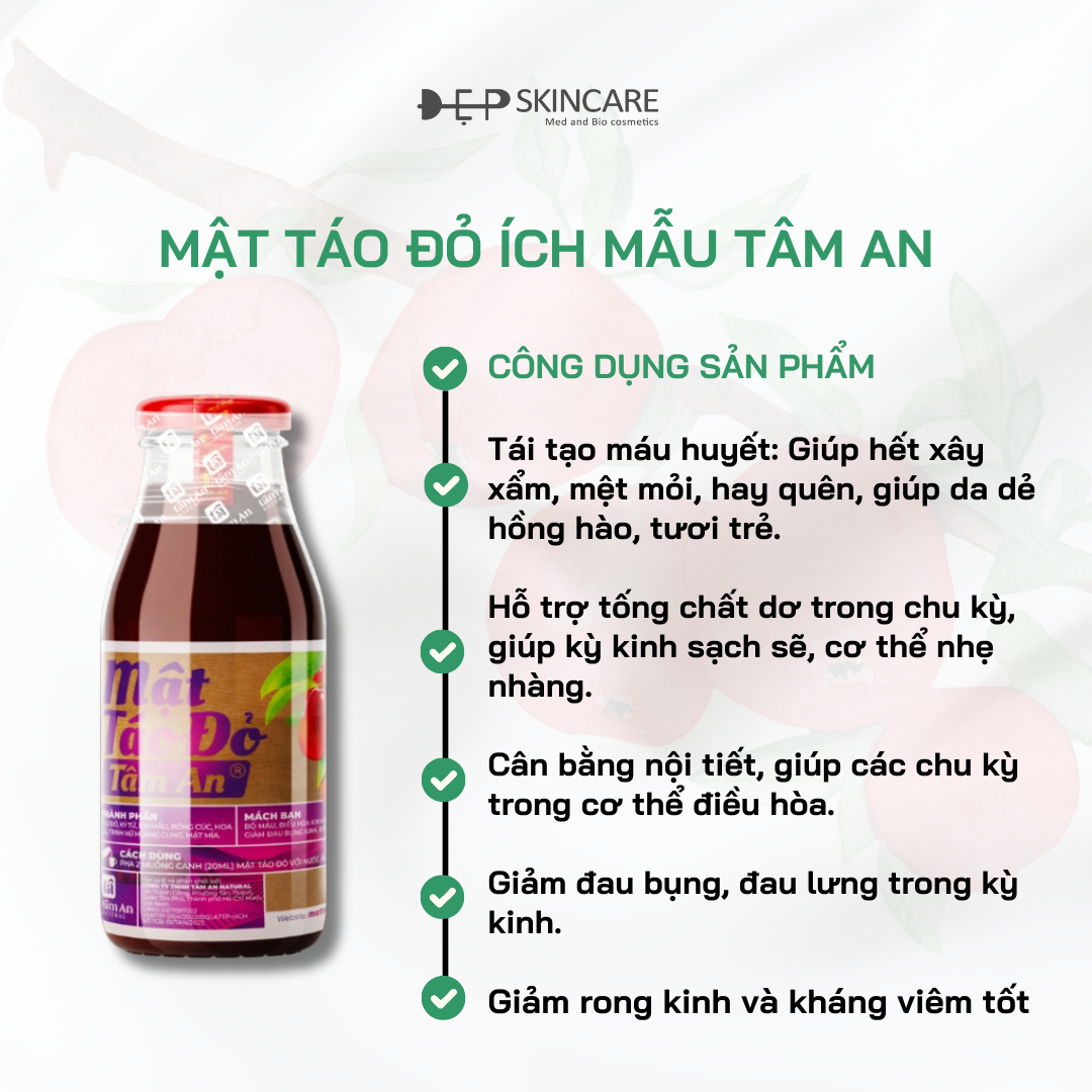 Mật táo đỏ Tâm An Ích Mẫu – Shop Đẹp Skincare