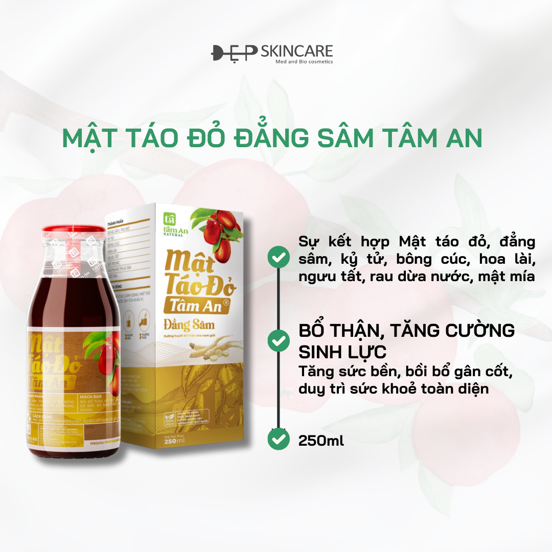 Mật táo đỏ Đẳng Sâm Tâm An 250ml – Shop Đẹp Skincare