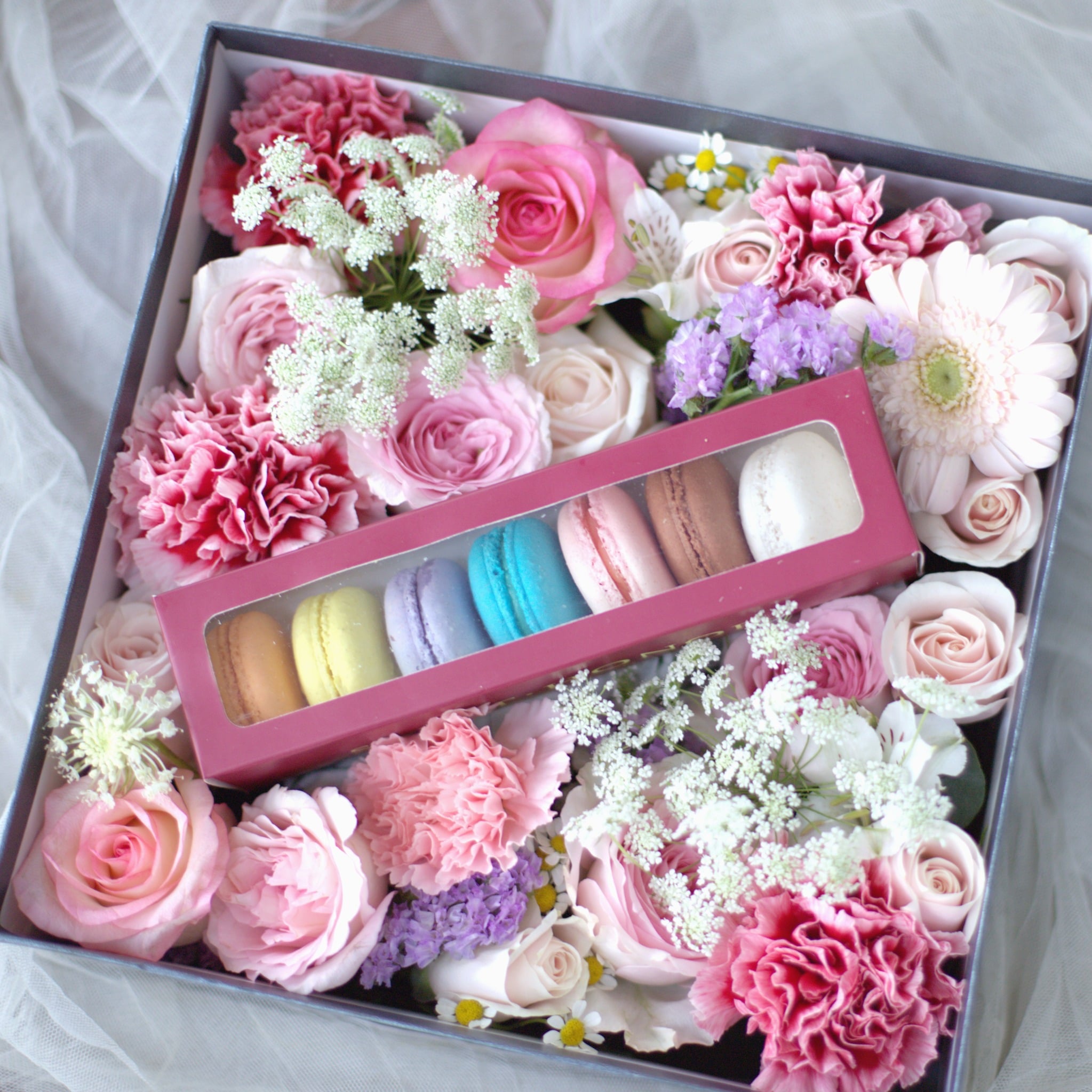 Rainbow Macaroon Flower Box , Ho chi minh flower delivery by BOTANICA ...