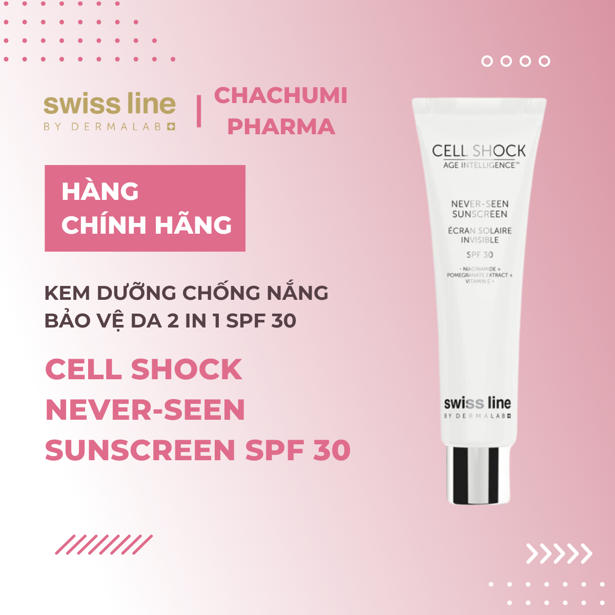 Swissline Cell Shock Never-Seen Sunscreen - Kem dưỡng chống nắng bảo v ...