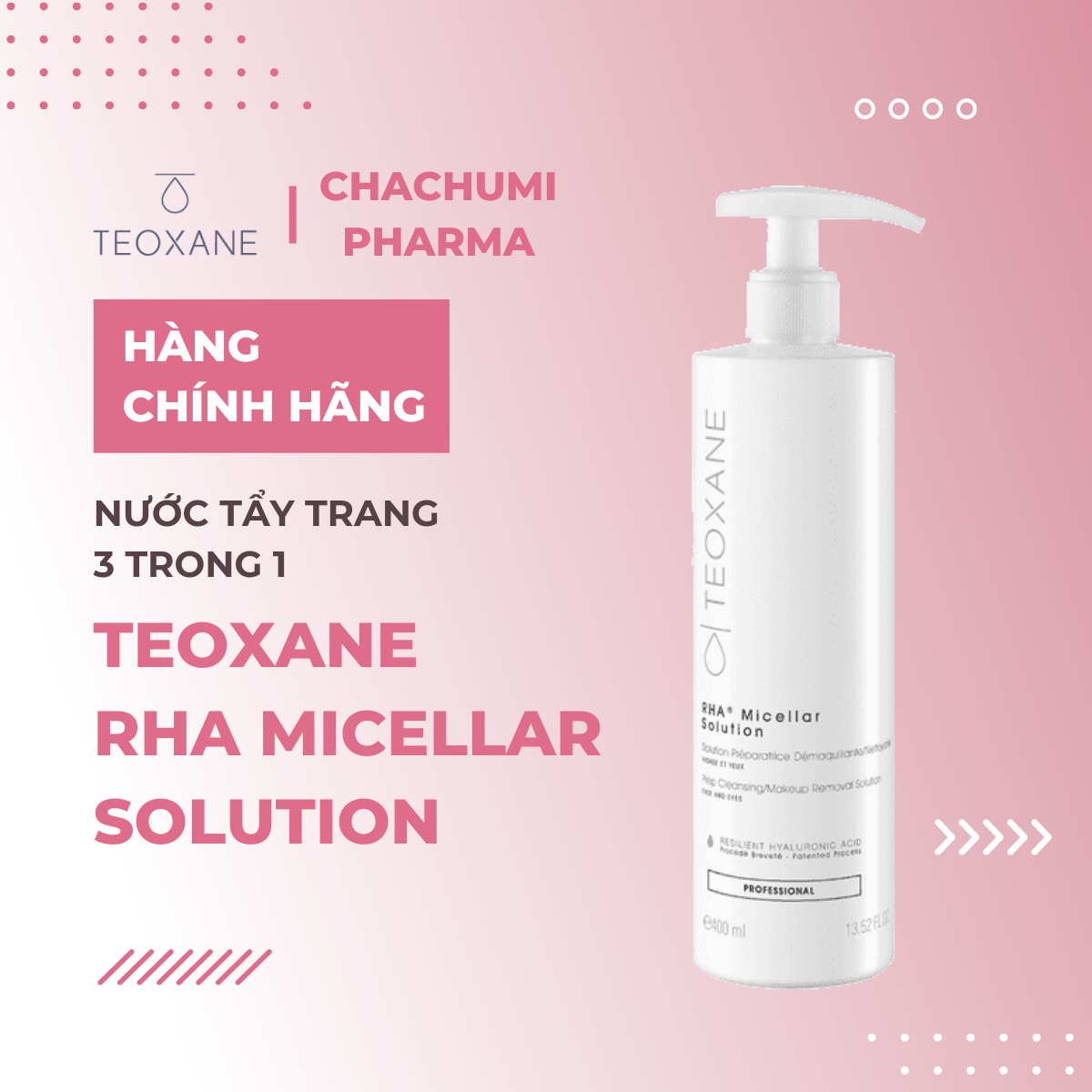 Teoxane RHA Micellar Solution - Nước Tẩy trang 3 trong 1 – CHACHUMI PHARMA