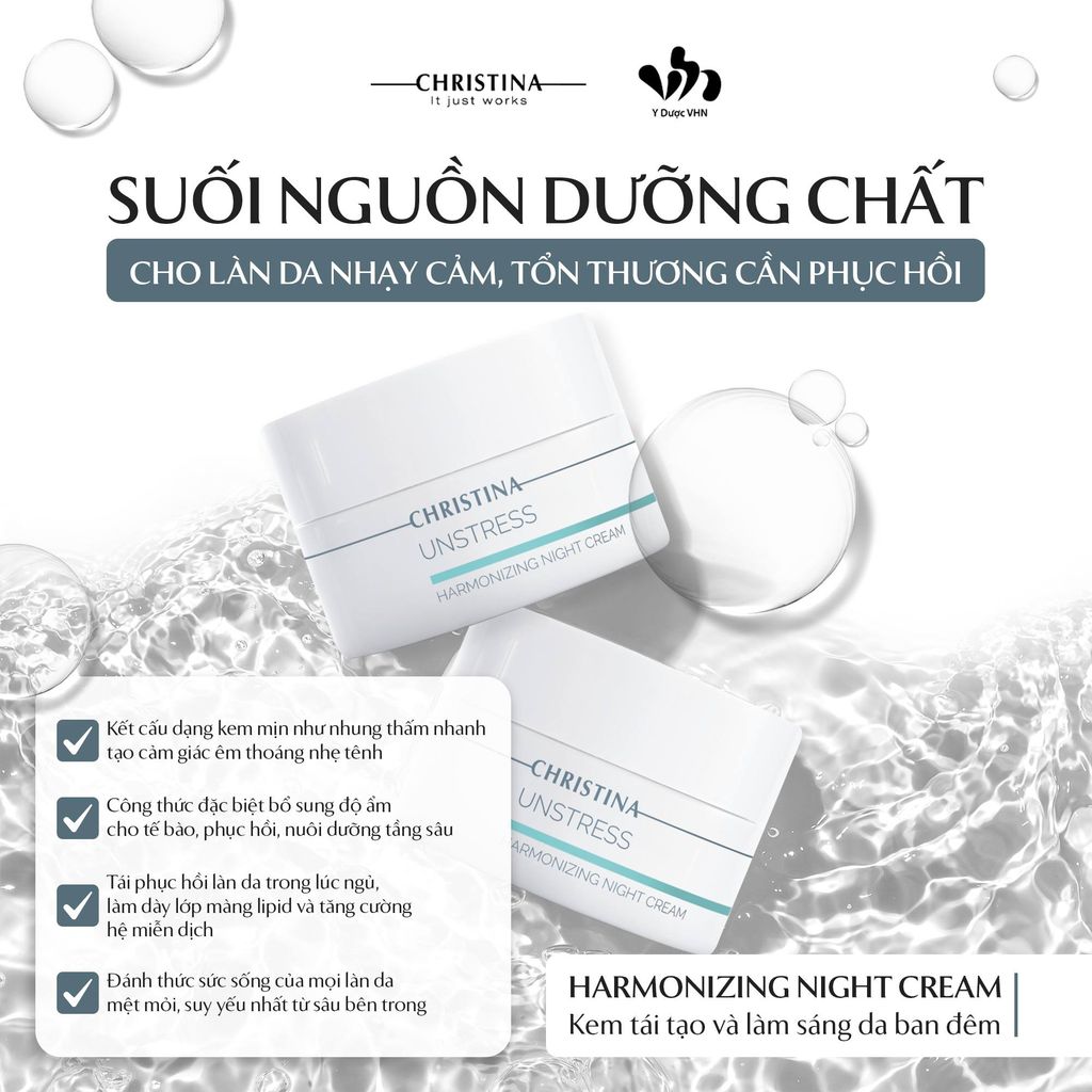 Kem Christina Unstress Harmonizing Night Cream Tái Tạo, Làm Sáng Da Ba ...