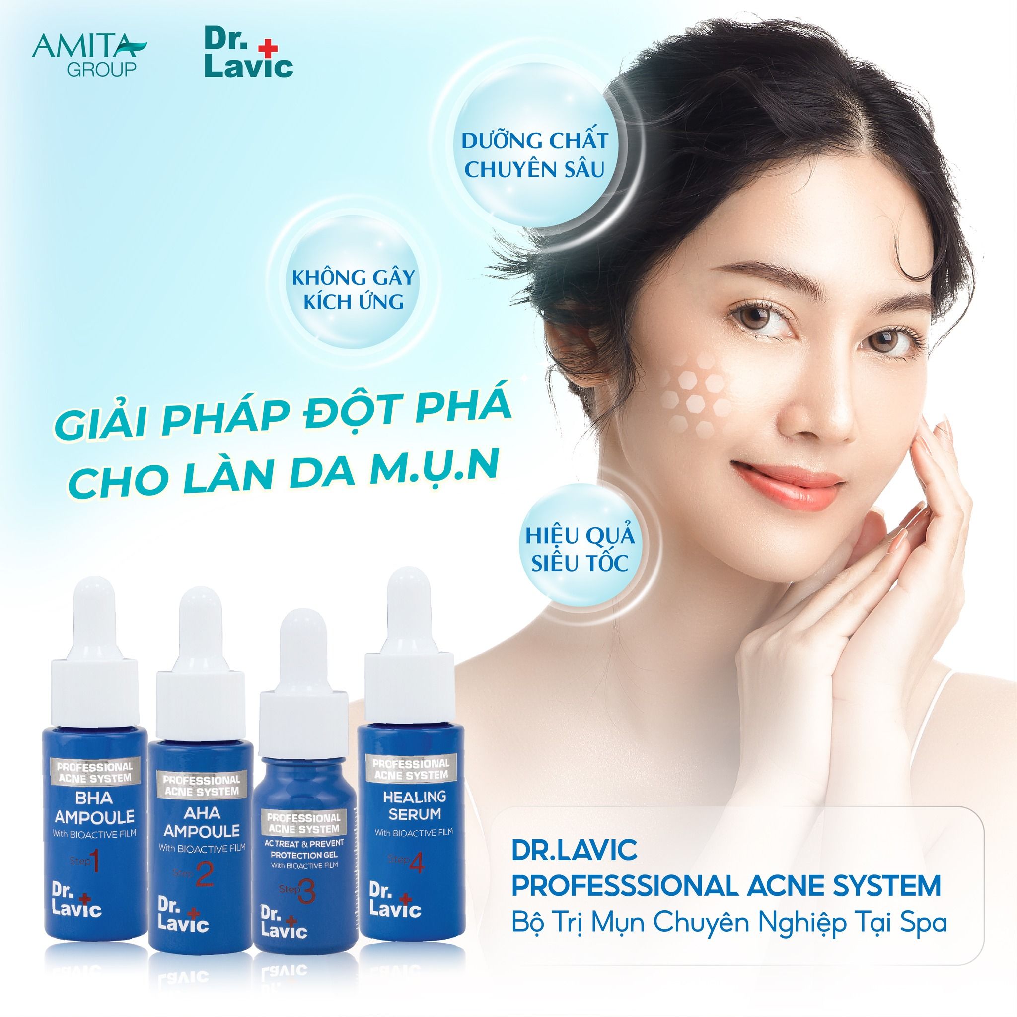 Bộ dưỡng da bảo vệ da giảm mụn chuyên nghiệp Dr.Lavic Bio Active Film ...