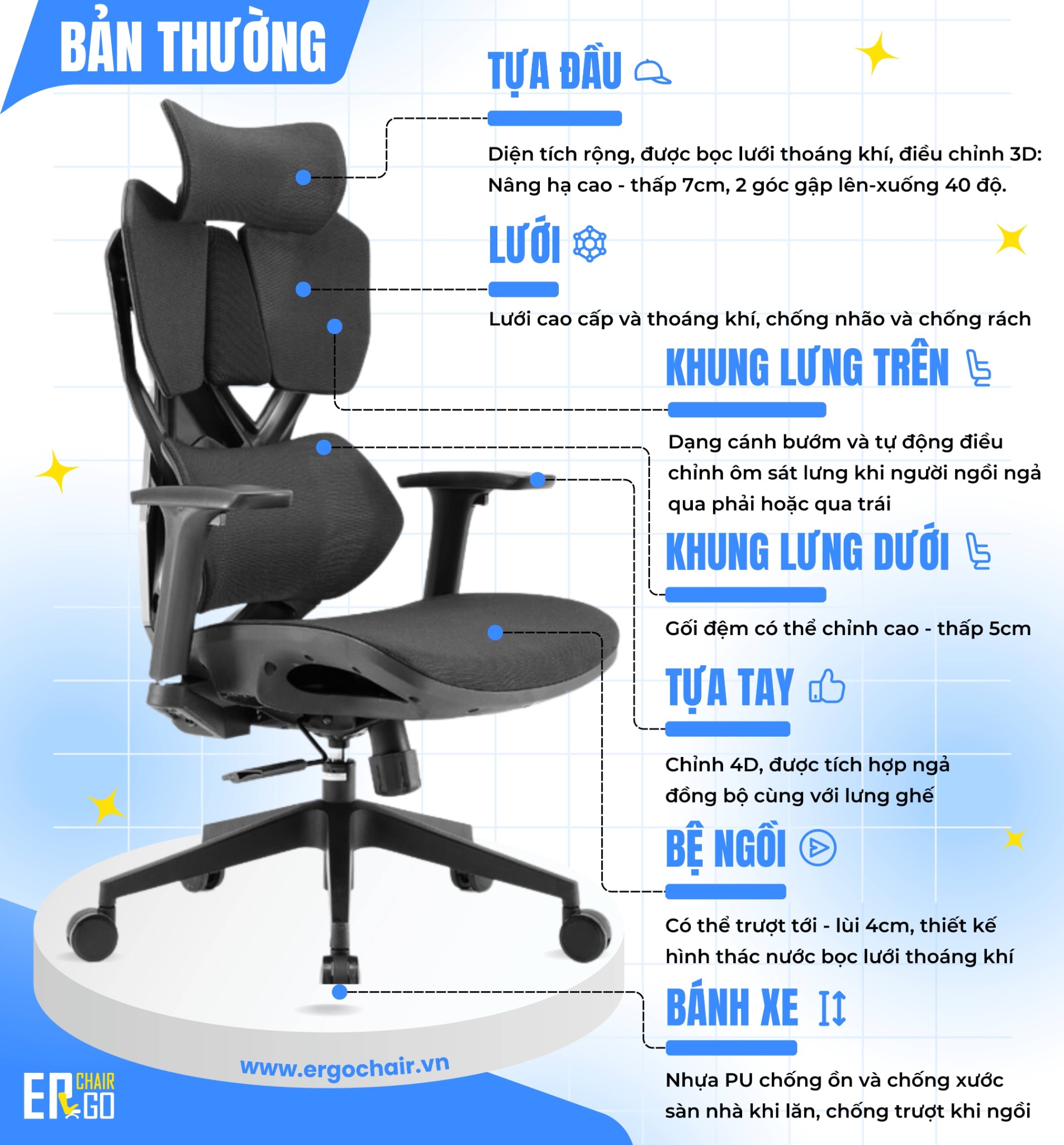 Ghế Công Thái Học Gaming Sihoo Xiaoqi X5 bản thường và Pro - ErgoChair – Ergochair