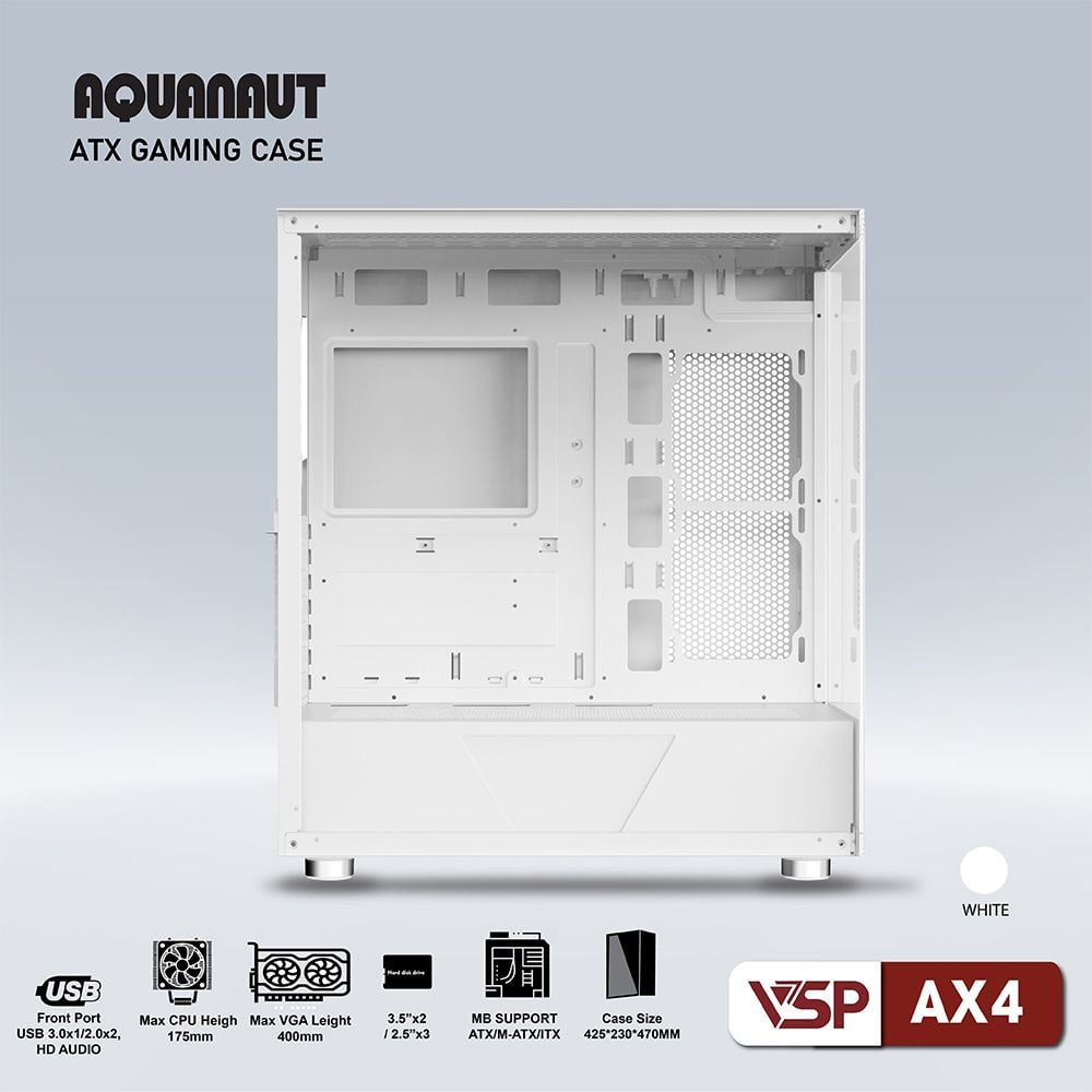 CASE VSP AQUANAUT AX4 WHITE – Sao Chổi PC