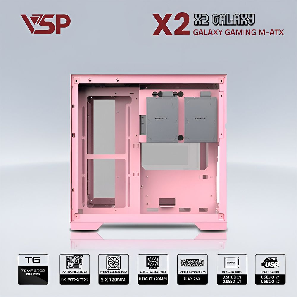 CASE VSP AQUANAUT X2 PINK GAMING – Sao Chổi PC