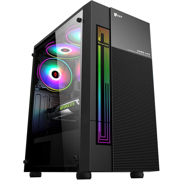 VỎ CASE VSP Gaming KB08 BLACK GIÁ RẺ – Sao Chổi PC