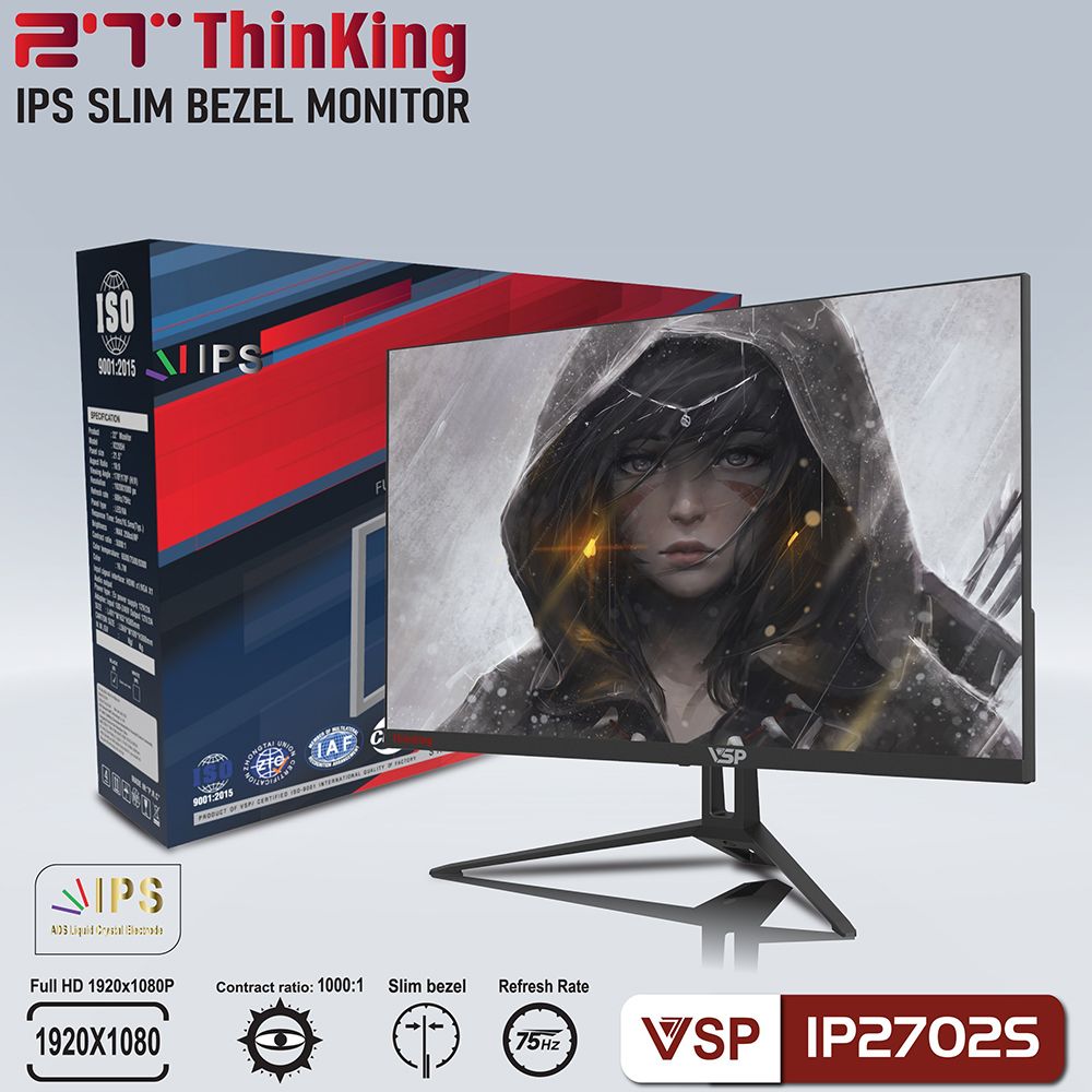 Màn Hình VSP 27inch IPS Tràn Viền 165HZ GAMING ( IP2703S ) - BLACK ...