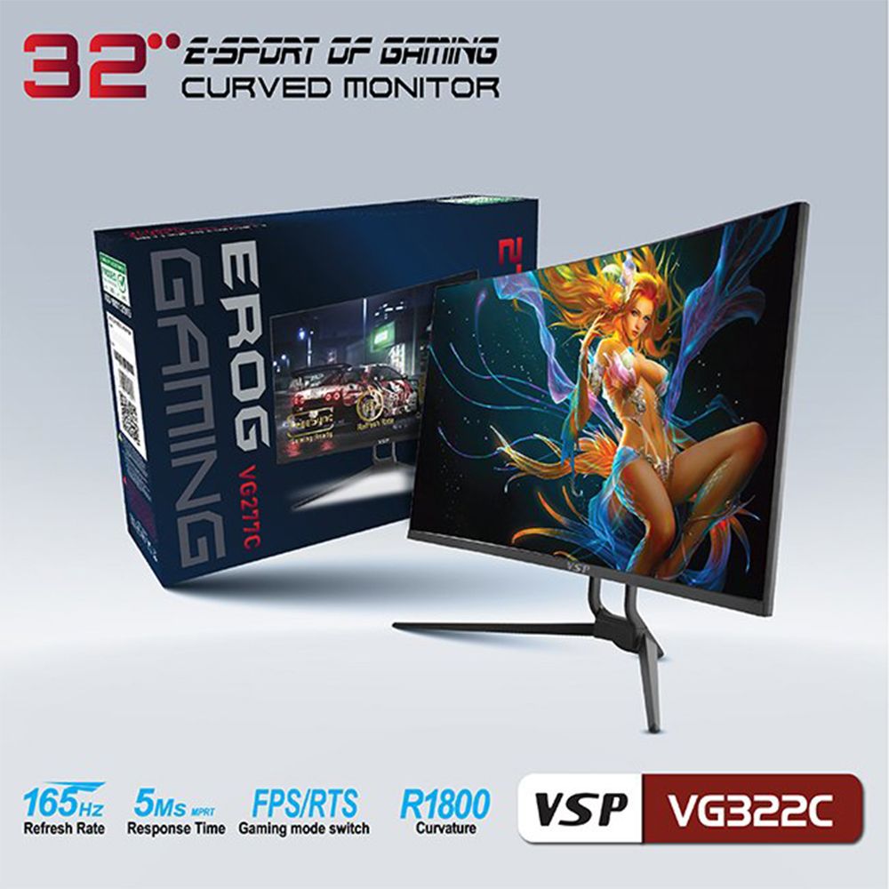 Màn hình VSP 32INCH CONG 165Hz VA FHD VG322C GAMING – Sao Chổi PC