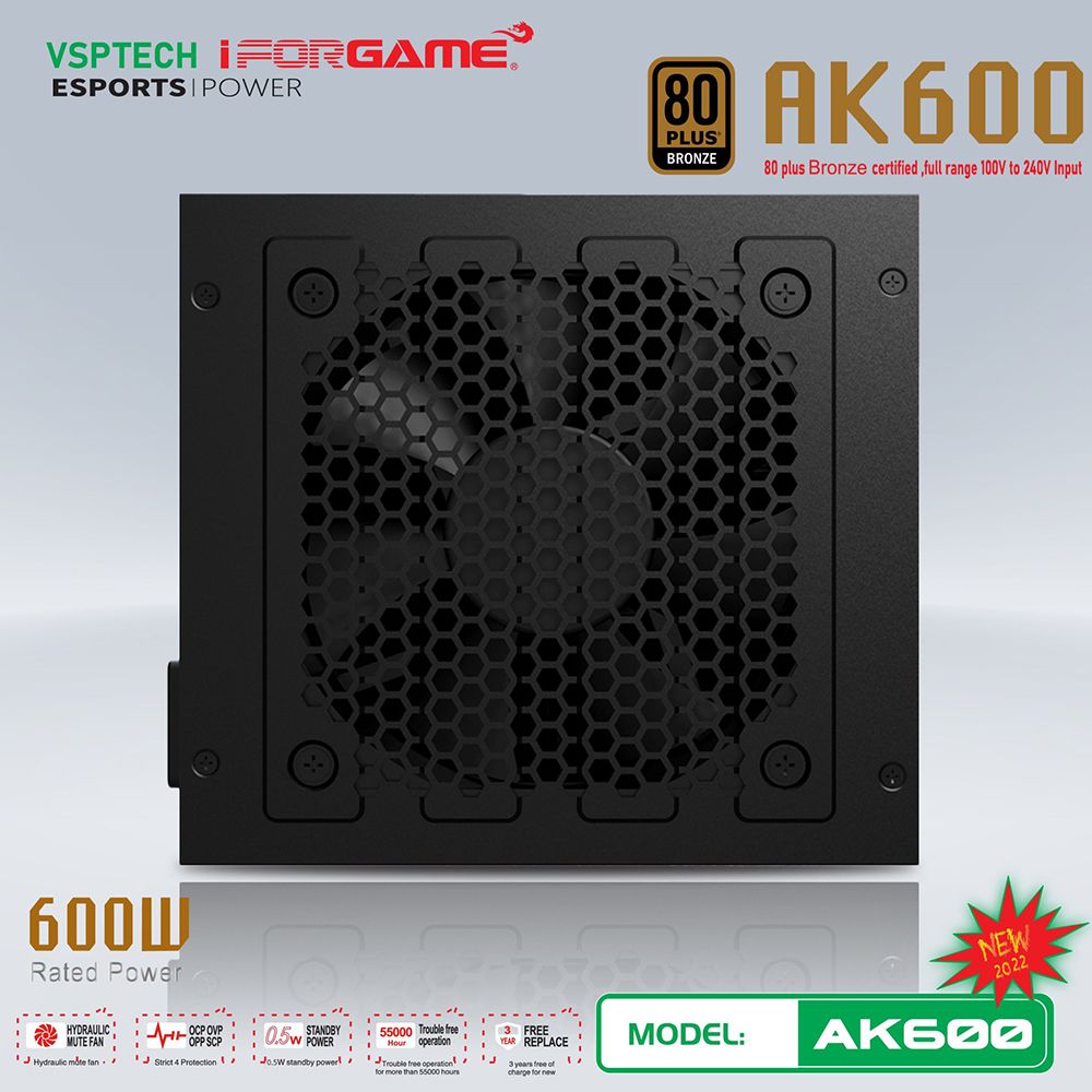Nguồn PSU VSP AK600 600W 80PLUS BRONZE ( SP05-AK6000128 ) – Sao Chổi PC