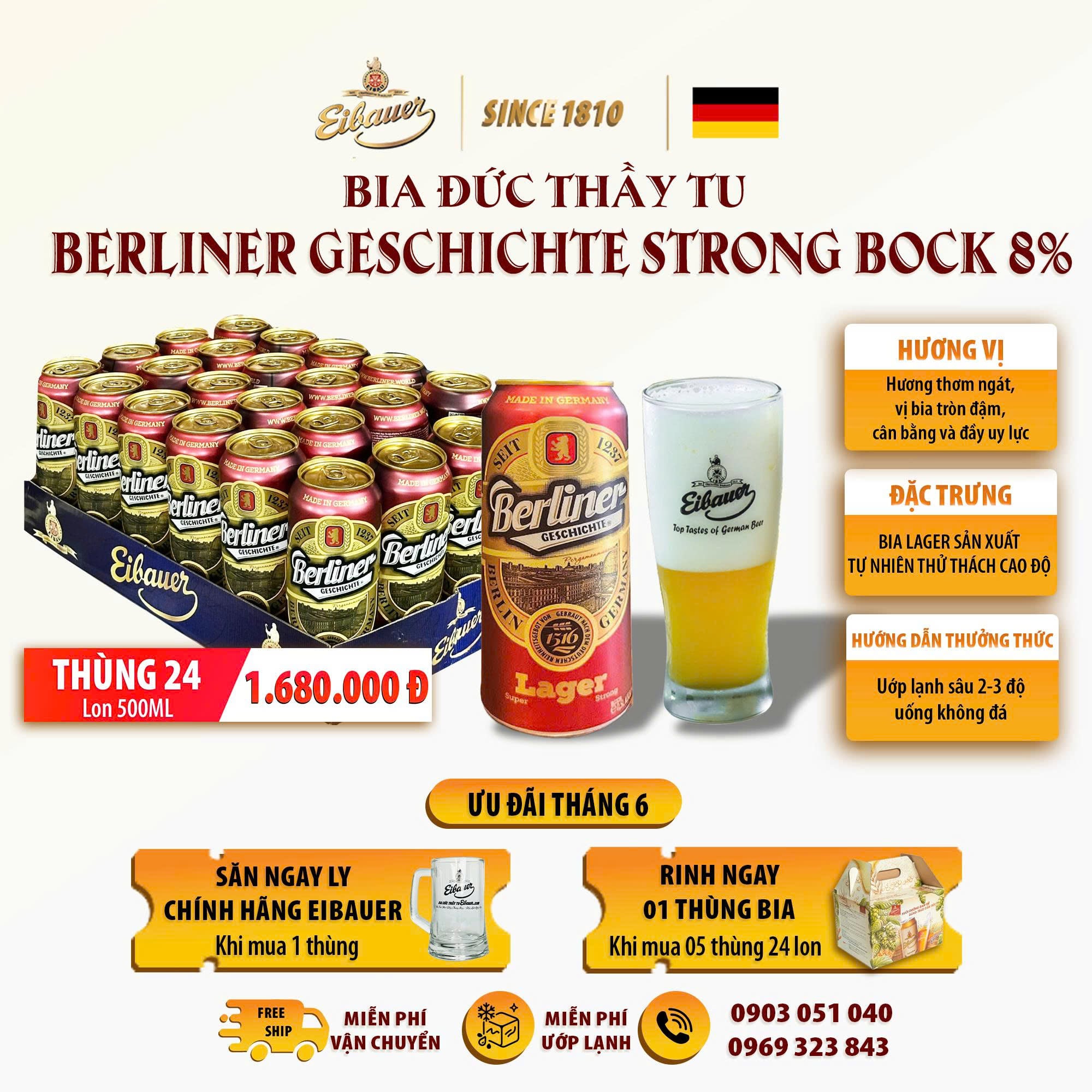 [SINCE 1810] Bia Đức Berliner Strong Bock– 8 độ- Bia Đen Lên Men Tự Nh ...
