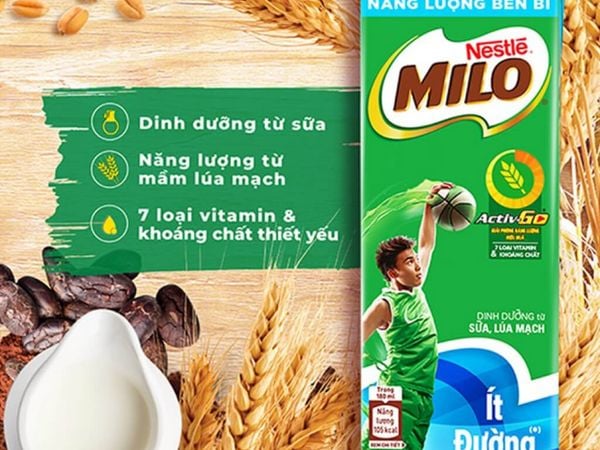 Sữa Milo Ít Đường - Lốc 4 x 180ml – Siba Food Hà Nội
