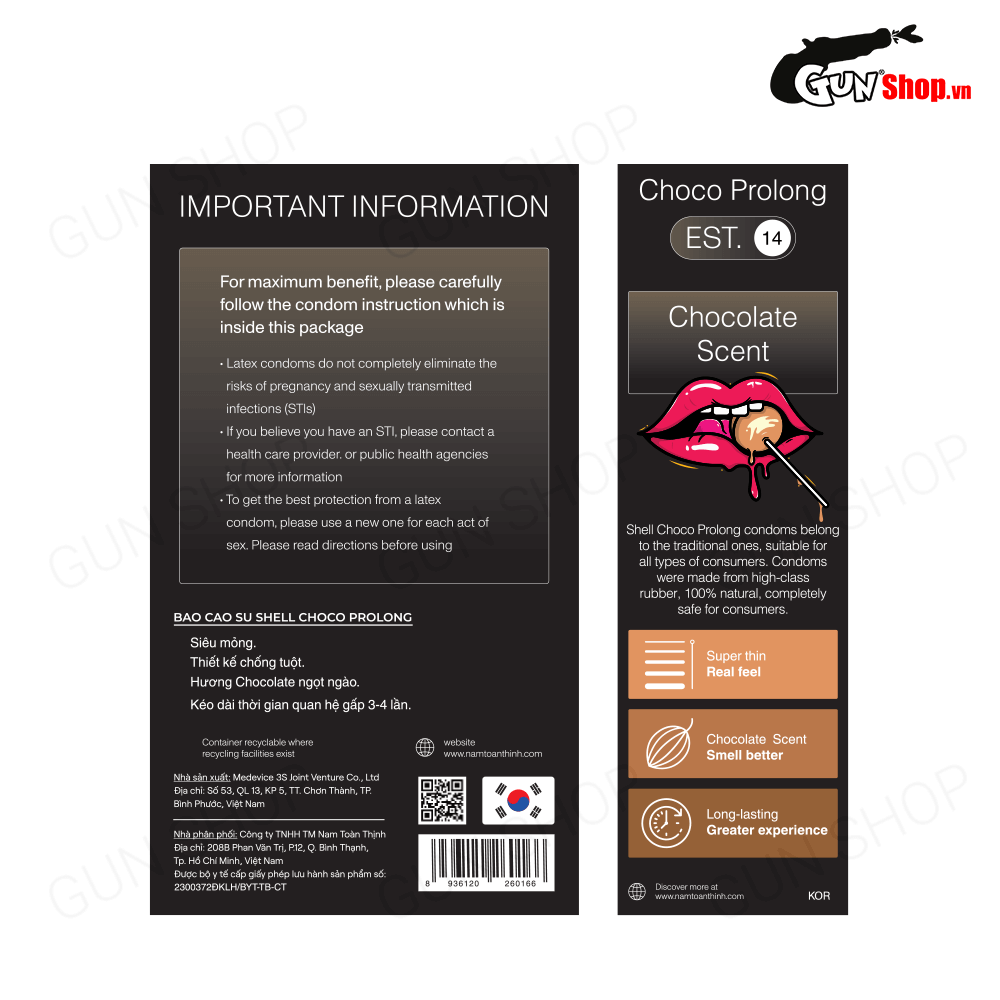 Bao cao su Shell Choco Prolong - Hương chocolate - Hộp 10 cái – baocaosugiasi.vn
