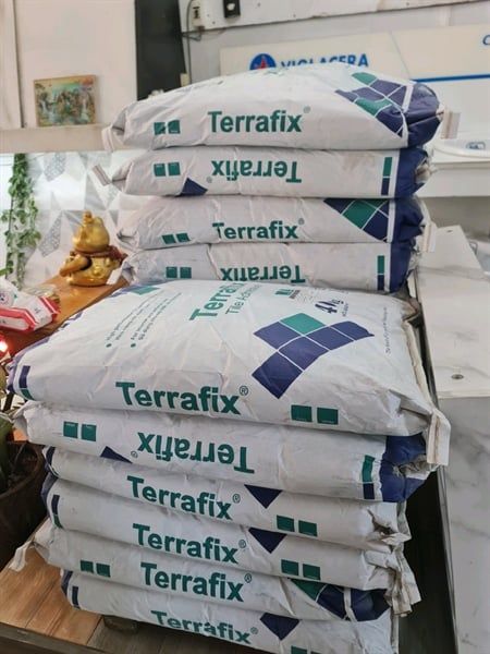 Keo dán gạch,đá thụy điển màu xám 40kg/bao terrafix – dnacorp
