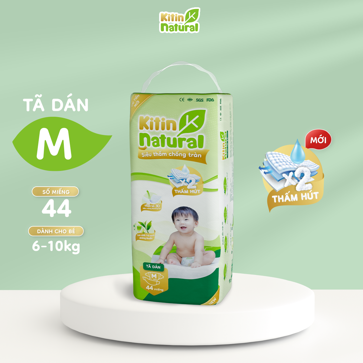 Kitin Natural tã dán size M – Tã bỉm Kitin Natural
