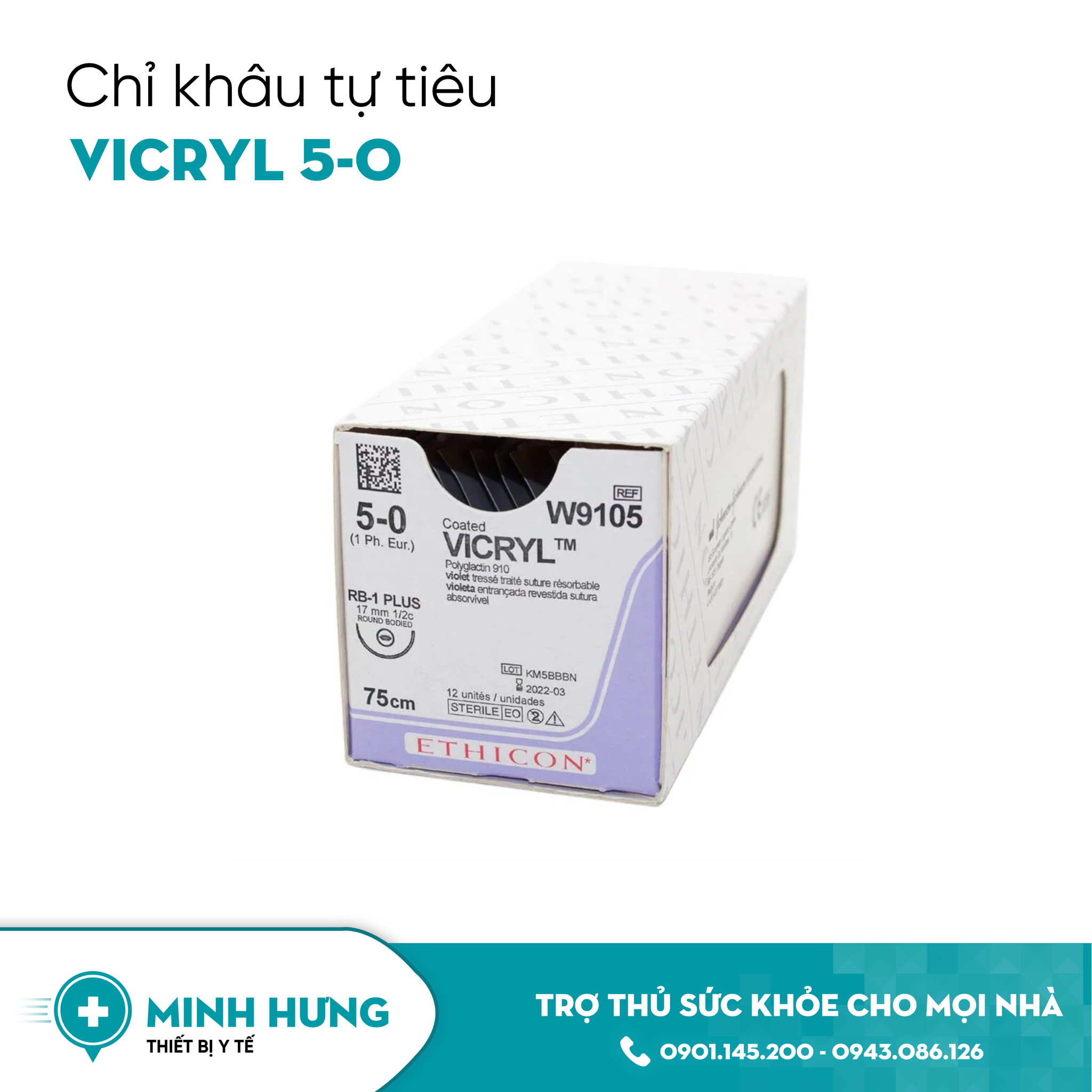 Chỉ Vicryl 5-0 - Thiết Bị Y Tế Minh Hưng Đà Nẵng