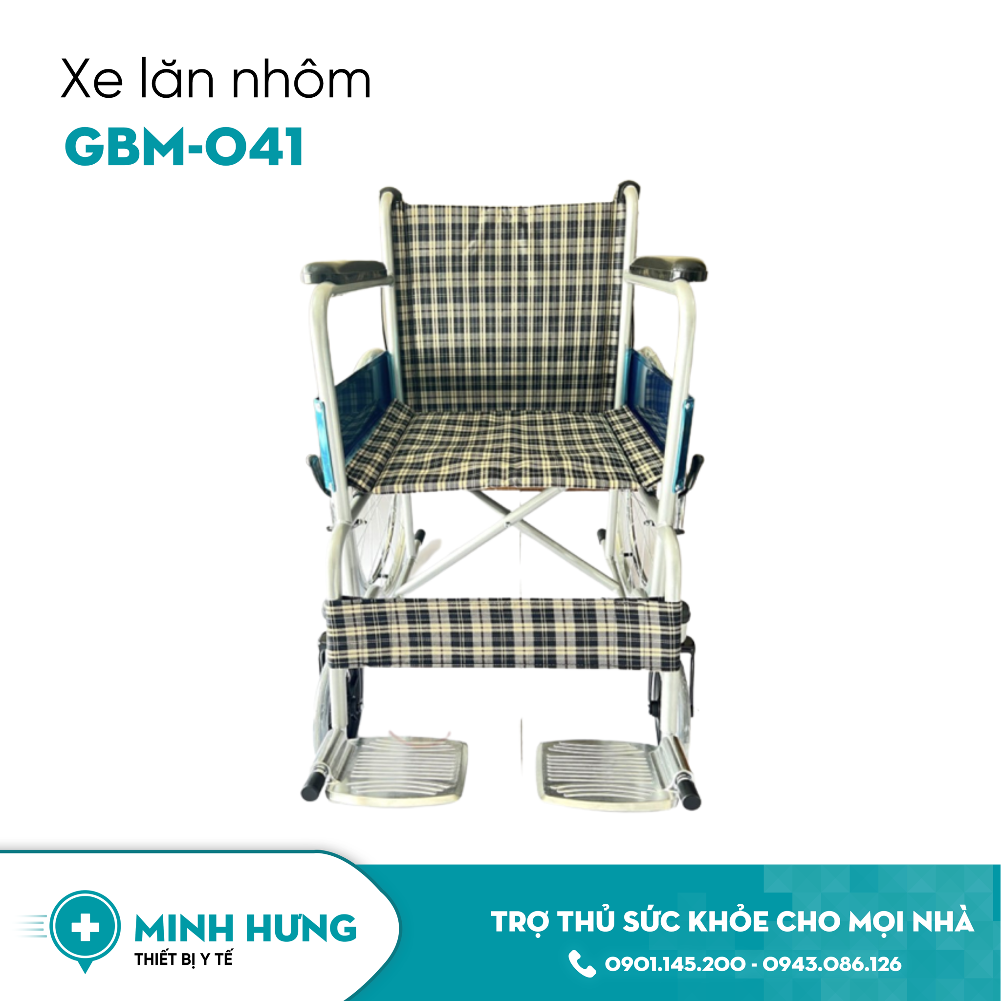 Xe Lăn GBM-041 Thiết Bị Y Tế Minh Hưng Đà Nẵng