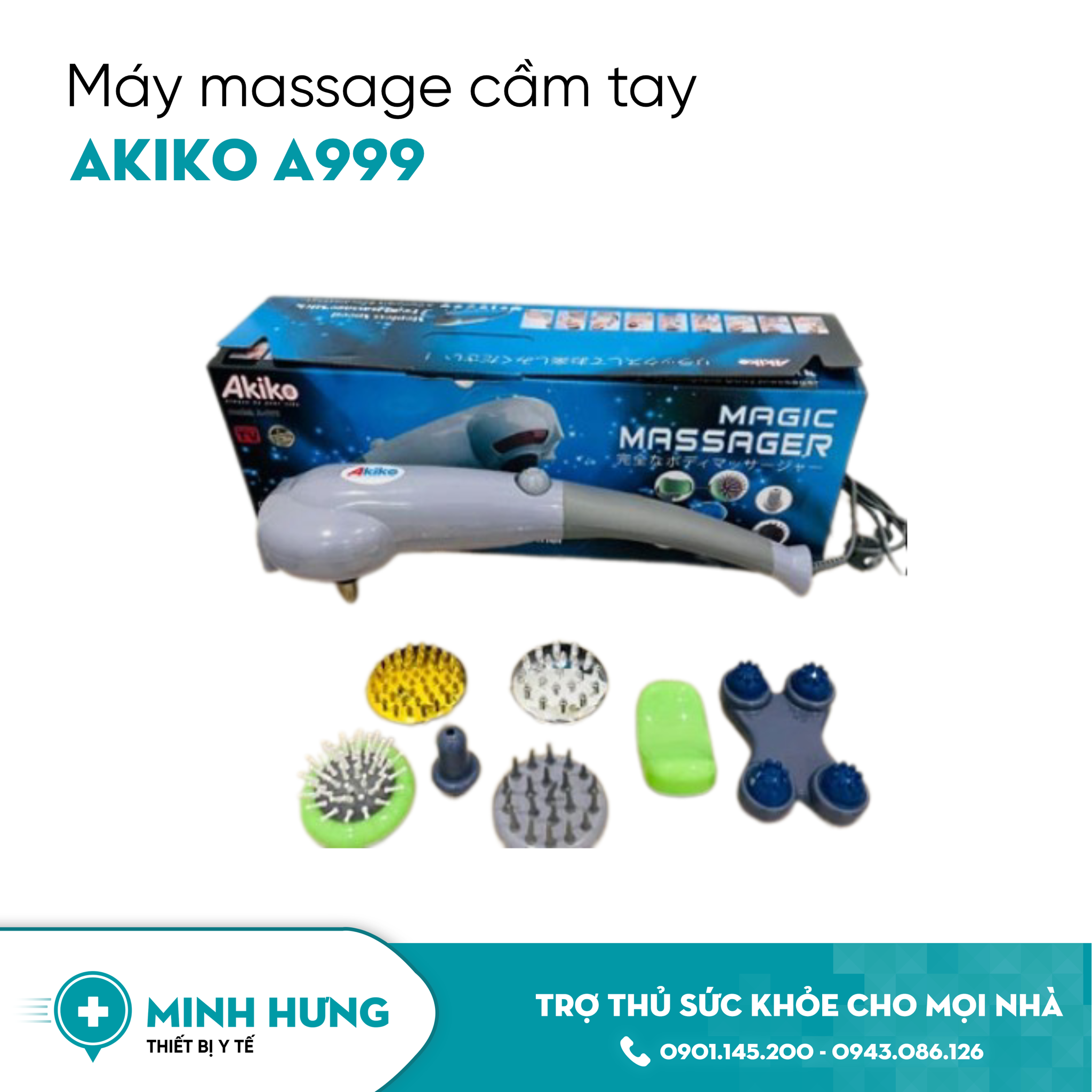 Máy Massage Akiko 7 Đầu A999 – Thiết Bị Y Tế Minh Hưng