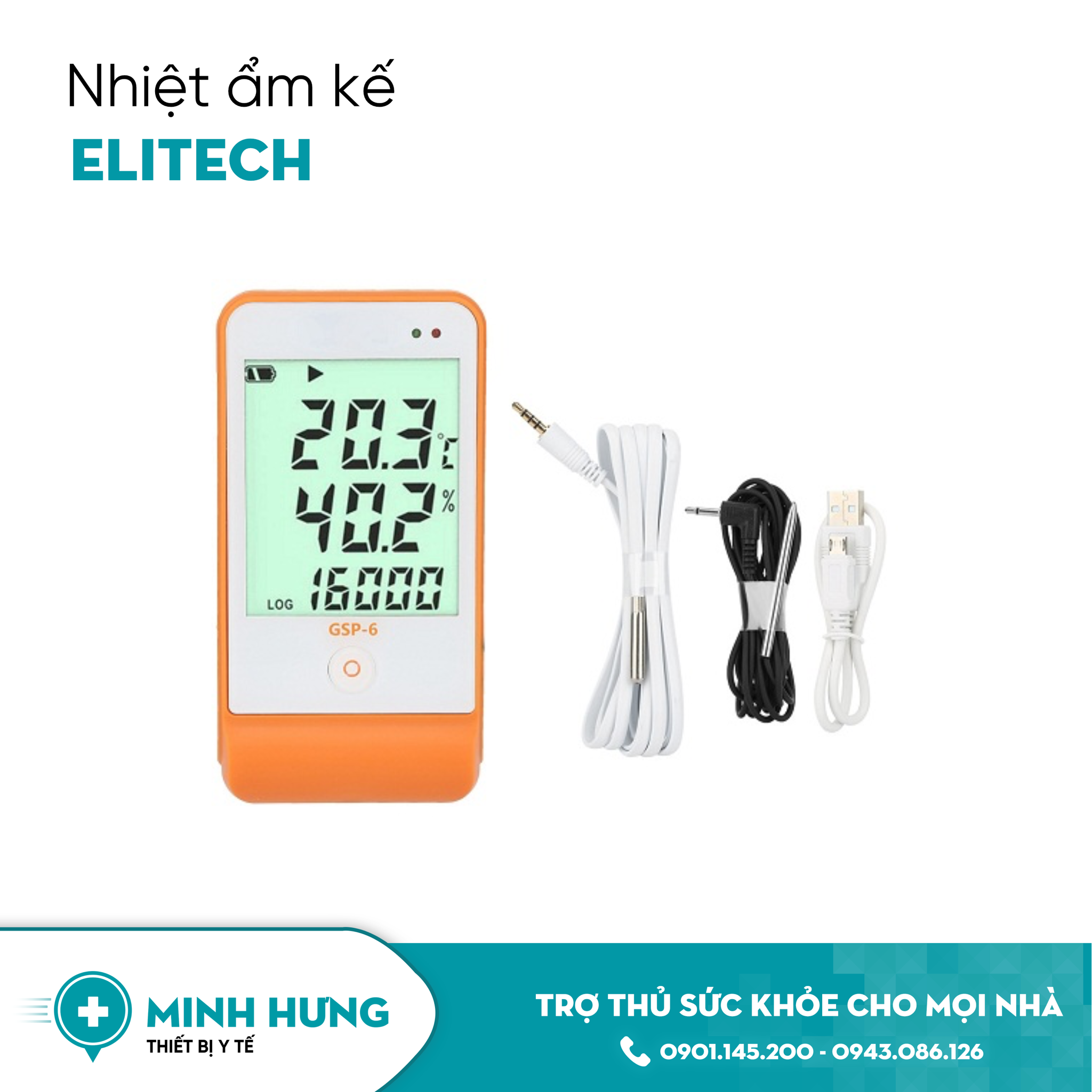 Nhiệt ẩm kế Elitech (đã bao gồm hiệu chuẩn) - Thiết Bị Y Tế Minh Hưng
