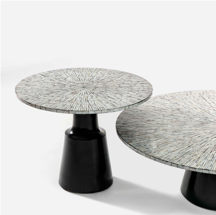 Le Soleil Mother-of-Pearl Shell Mosaic Coffee Table - Composite Leg ...