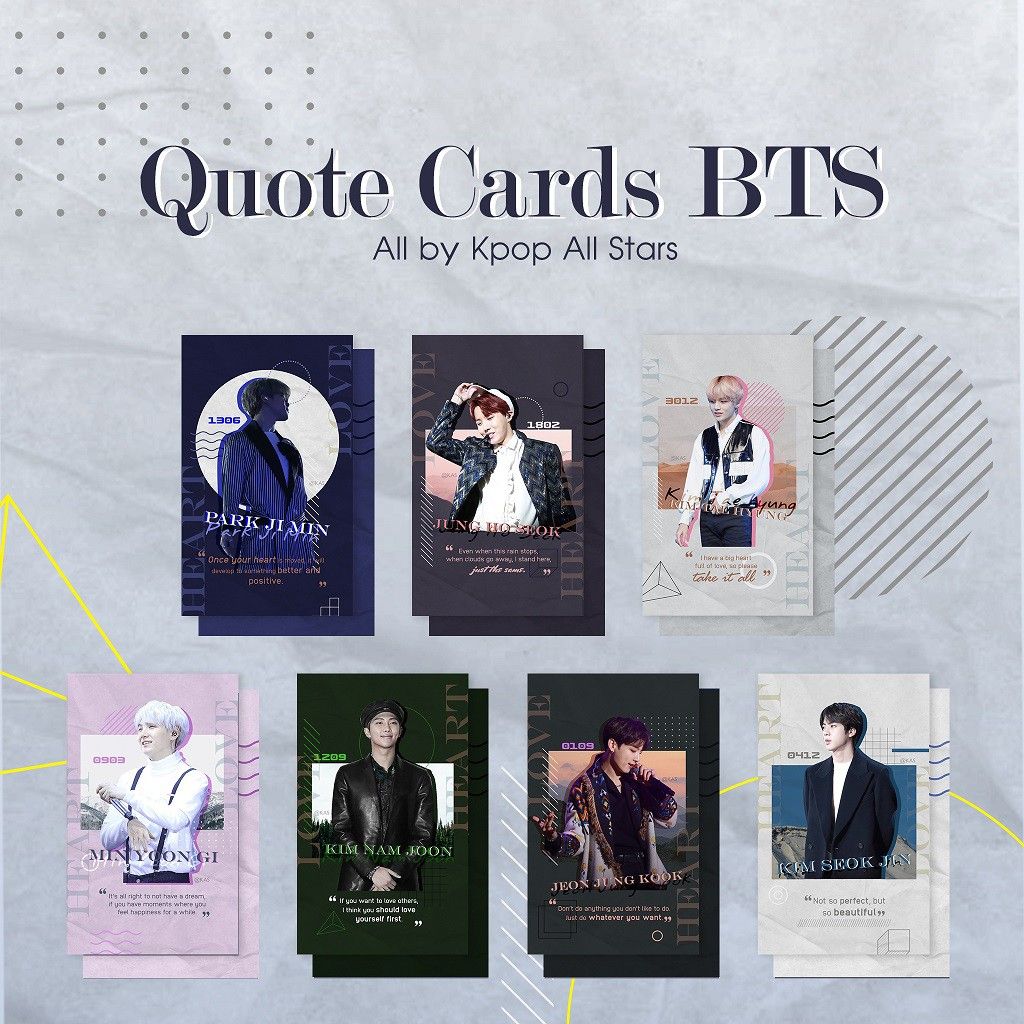 Set 21 card BTS hộp thiếc 7 thành viên Jin, Jimin, Suga, Jungkook, V ...
