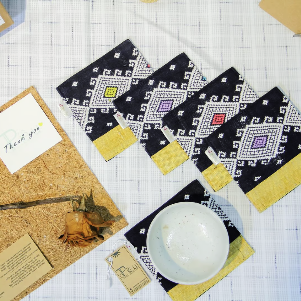 Pieu Cloth Coasters - Thai Silk | Vietnamese Coasters | Lokal.vn