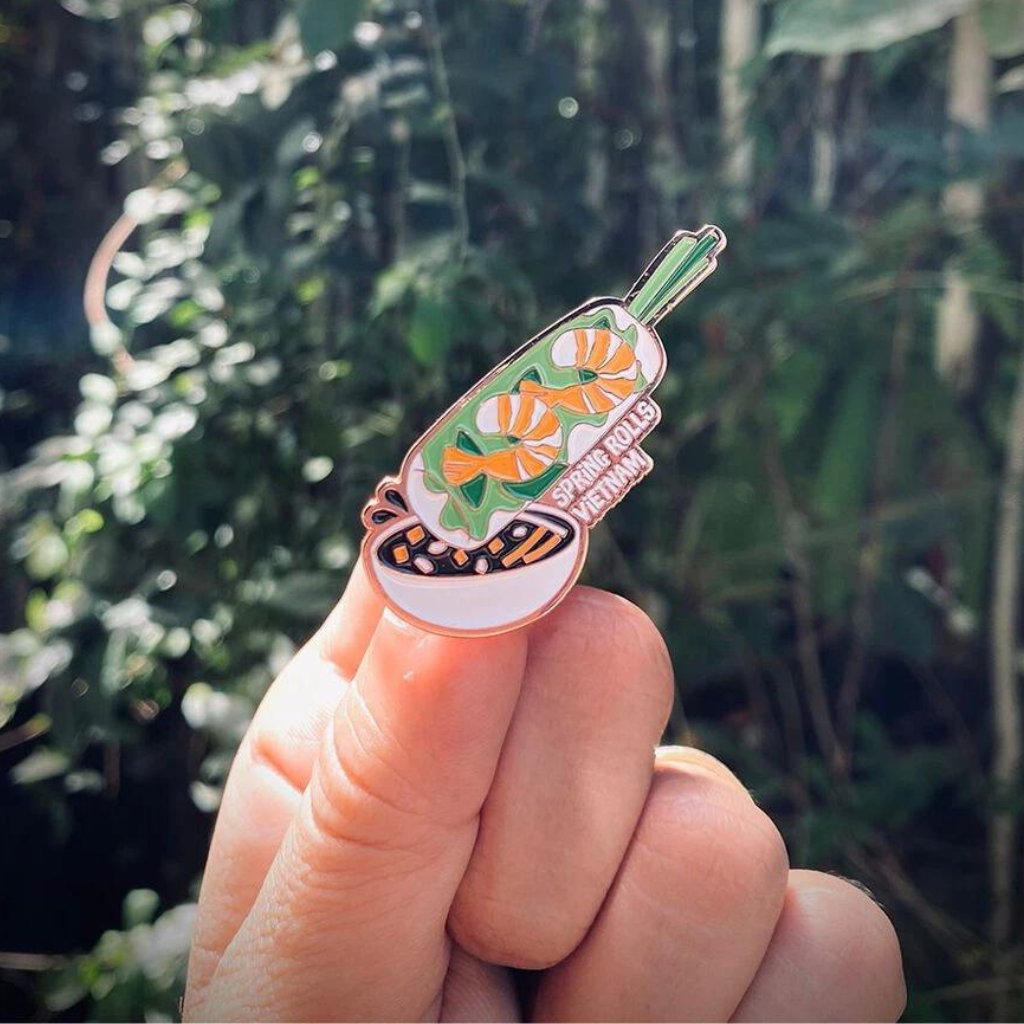 Saigonir Metal Lapel Pin-Spring Roll | Vietnamese Souvenirs | Lokal.vn