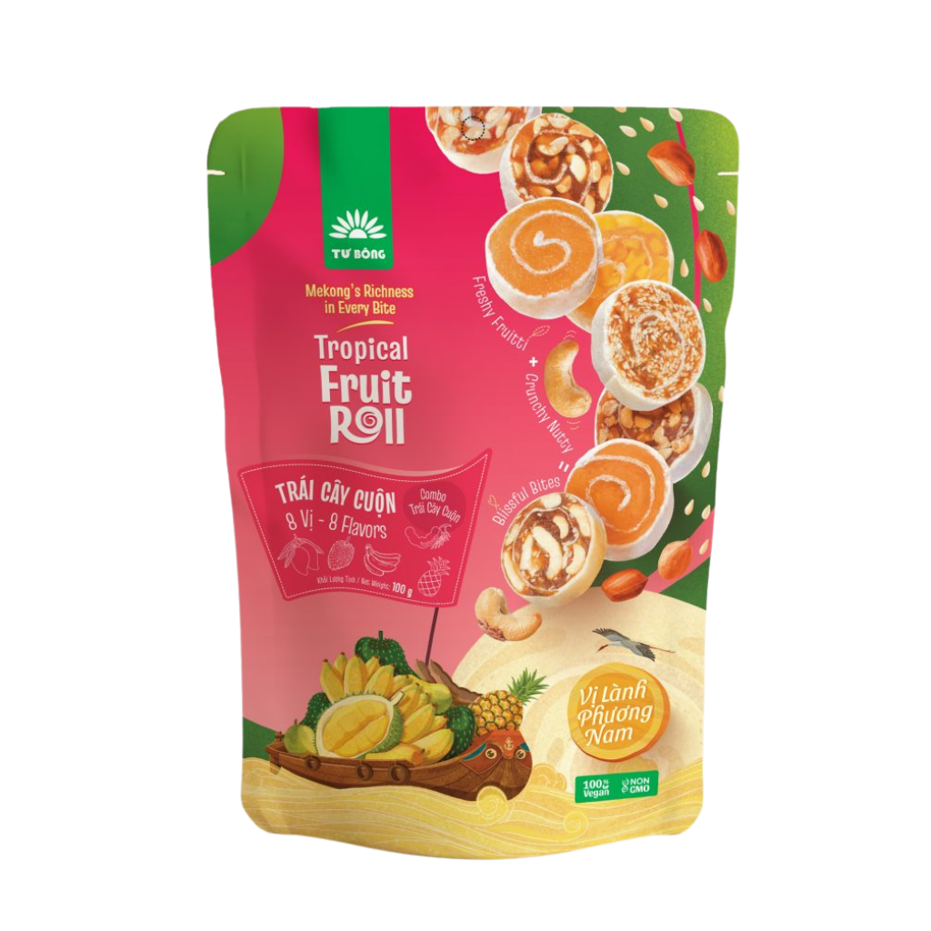 Tư Bông Tropical Fruit Roll - 8 Types | Vietnamese Snacks | Lokal.vn