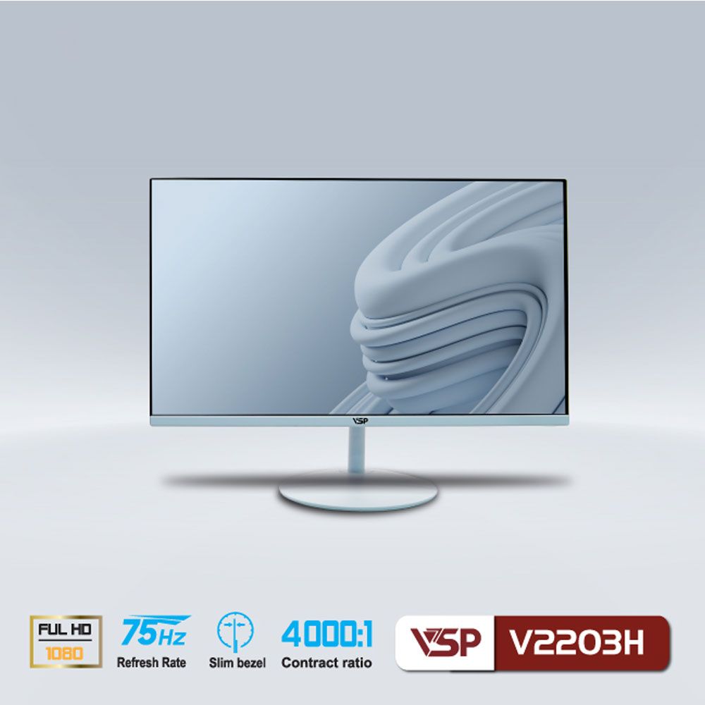 Màn Hình VSP V2203H (21.5"/FHD/VA/75Hz/6.5ms/230nits/HDMI+VGA/Phẳng/Tr ...