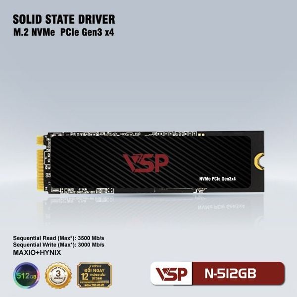 Ổ cứng SSD VSP N-512GB | 512GB, M.2 PCIe, Gen 3x4 NVMe – TINHOCNGOISAO.COM