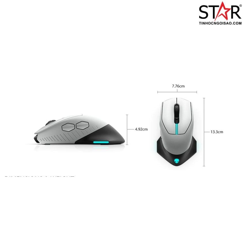 Chuột Dell Alienware 610M Wired/Wireless Gaming Mouse Xám (AW610M ...
