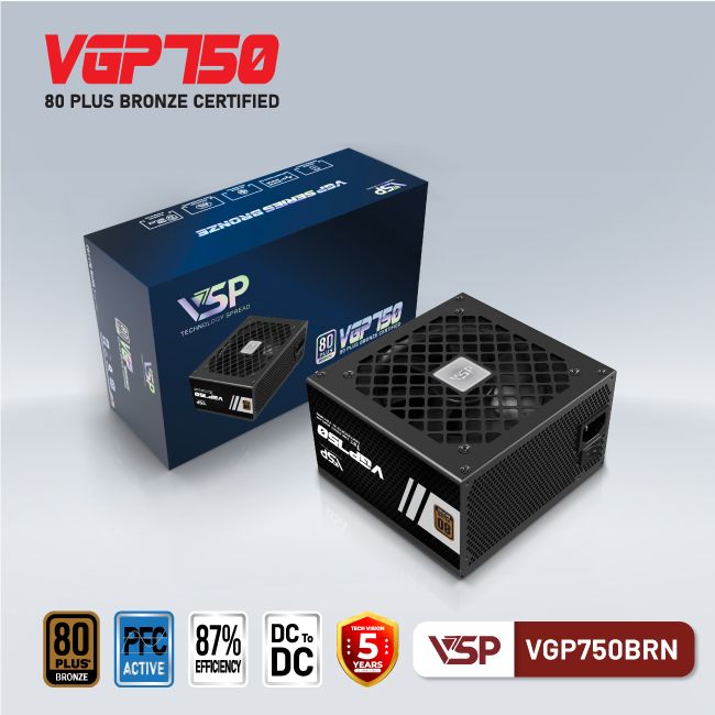 Nguồn VSP VGP750BRN - 80 Plus Bronze - 750W – TINHOCNGOISAO.COM