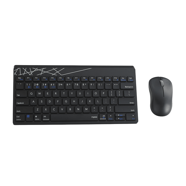 Combo phím chuột Rapoo 8000M | Wireless, Black – TINHOCNGOISAO.COM