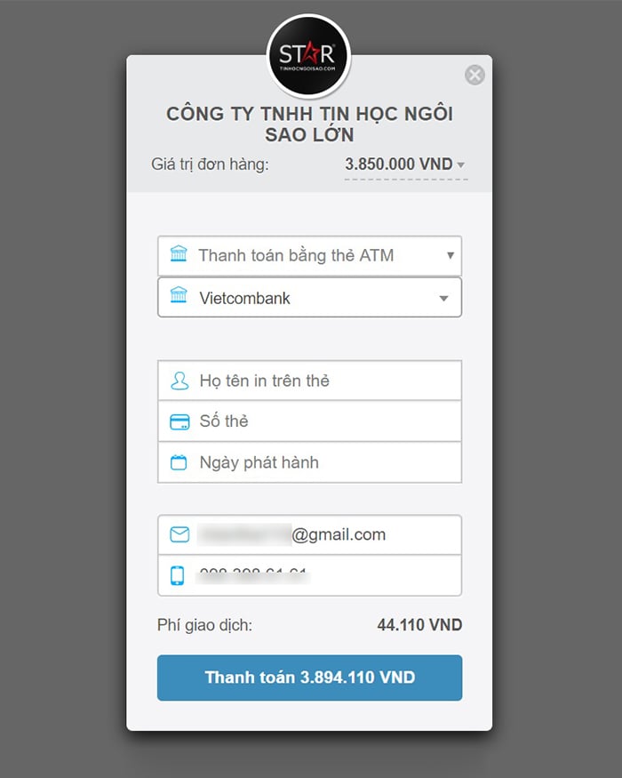 Giải pháp thanh toán – trả góp Online qua thẻ AlePay – TINHOCNGOISAO.COM
